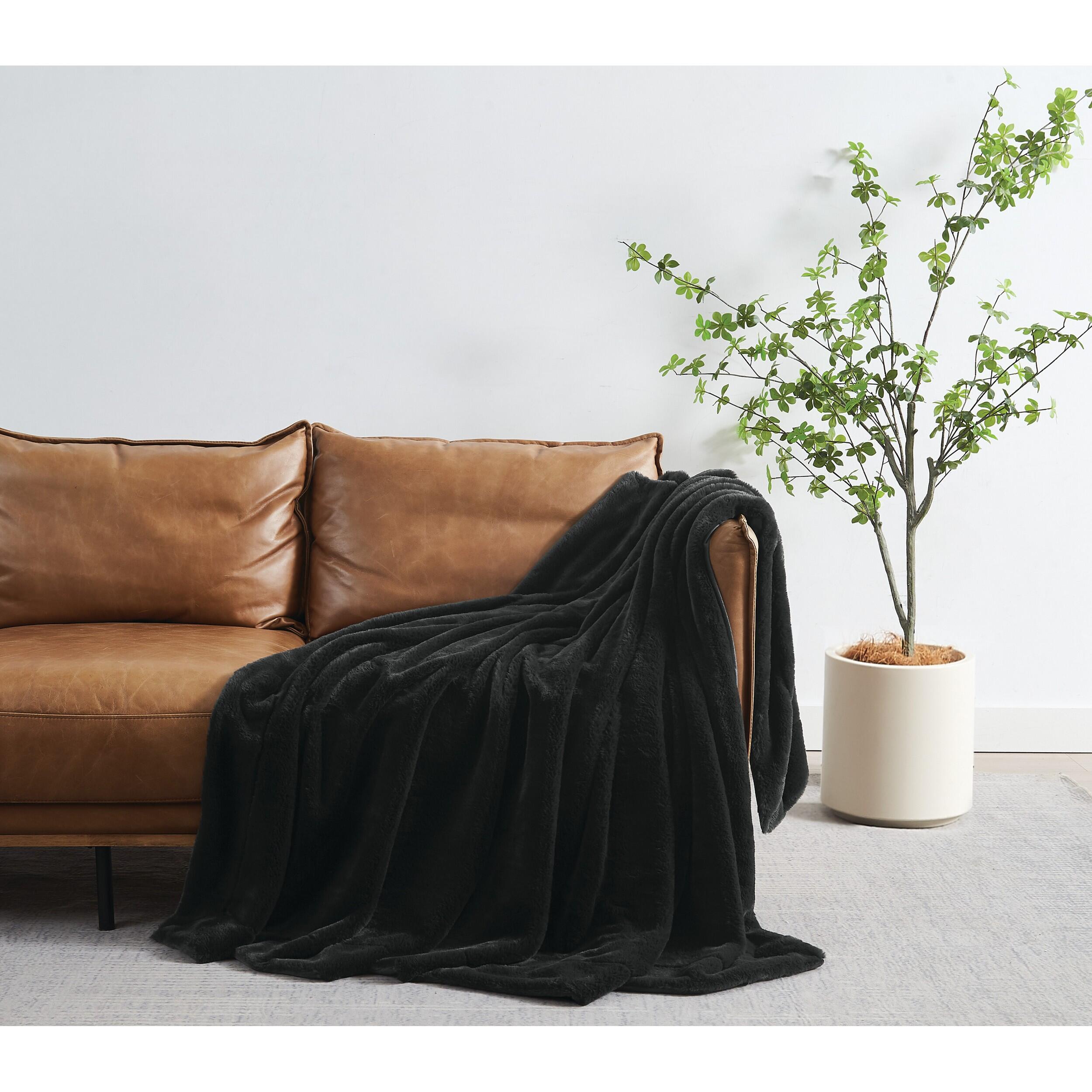 Click here for Royal Velvet Solid Throw  Black prices