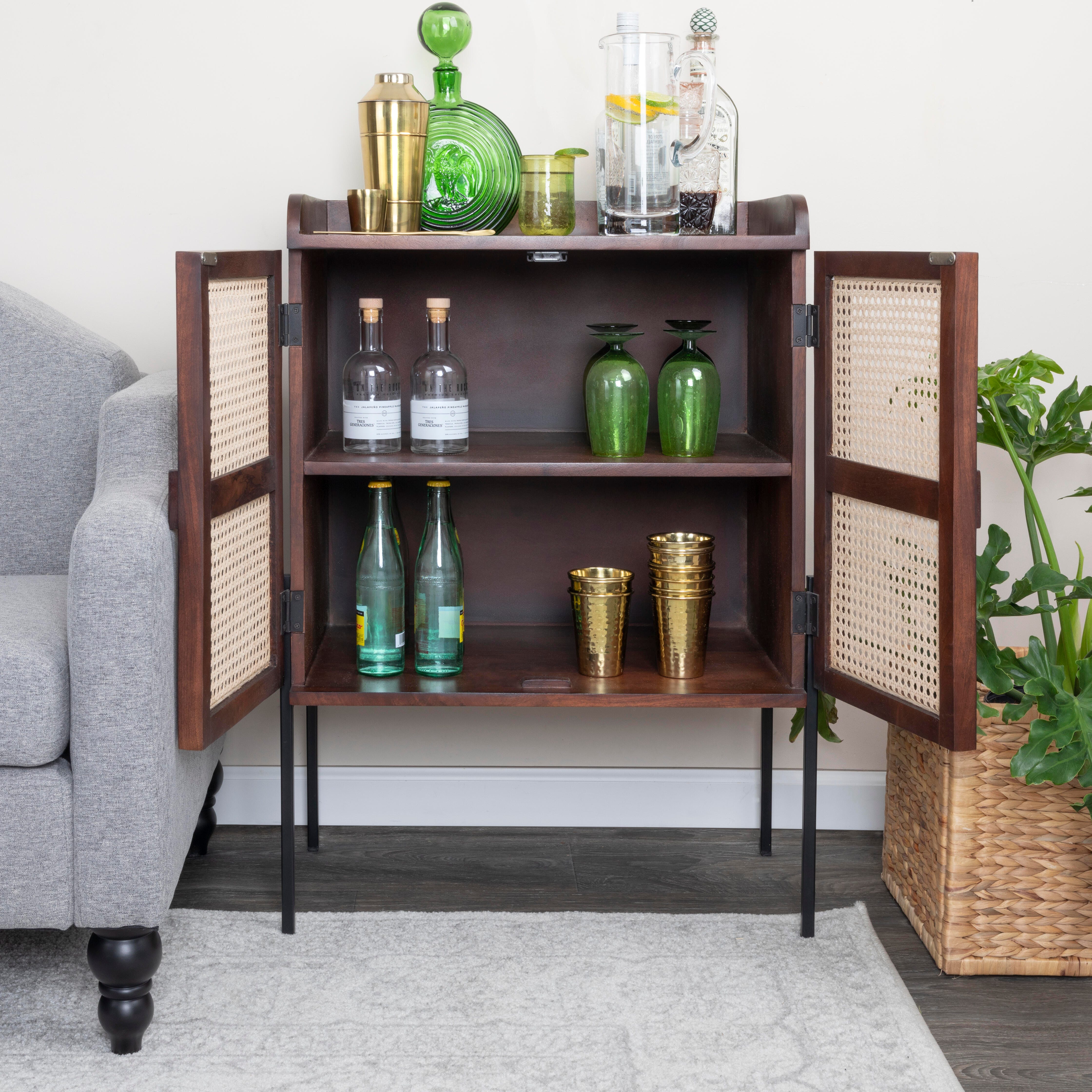 Click here for Storied Home Boho Bar Cabinet  Medium Brown prices