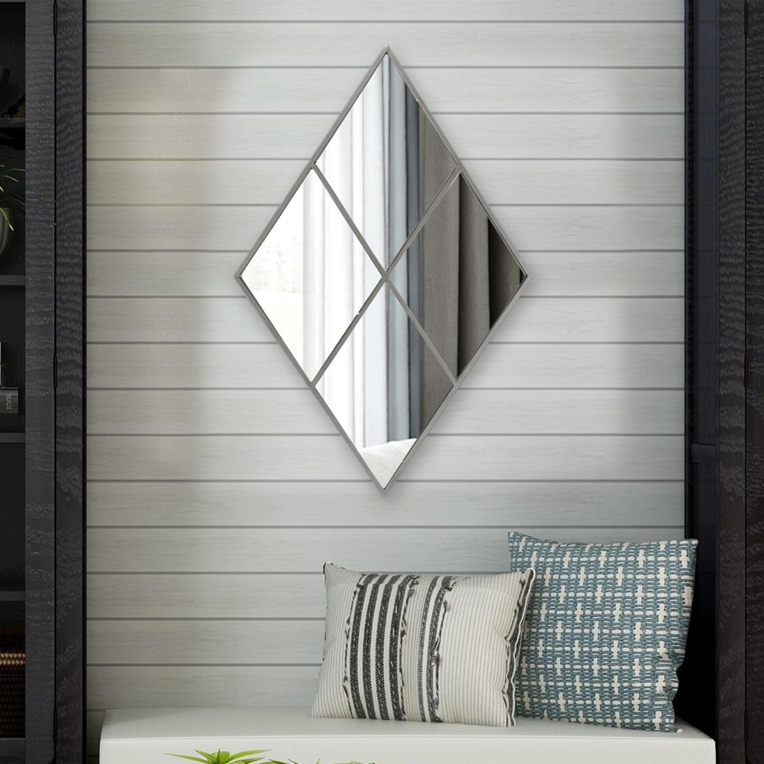 Click here for Howard Elliott Diamond Windowpane Mirror  Silver prices