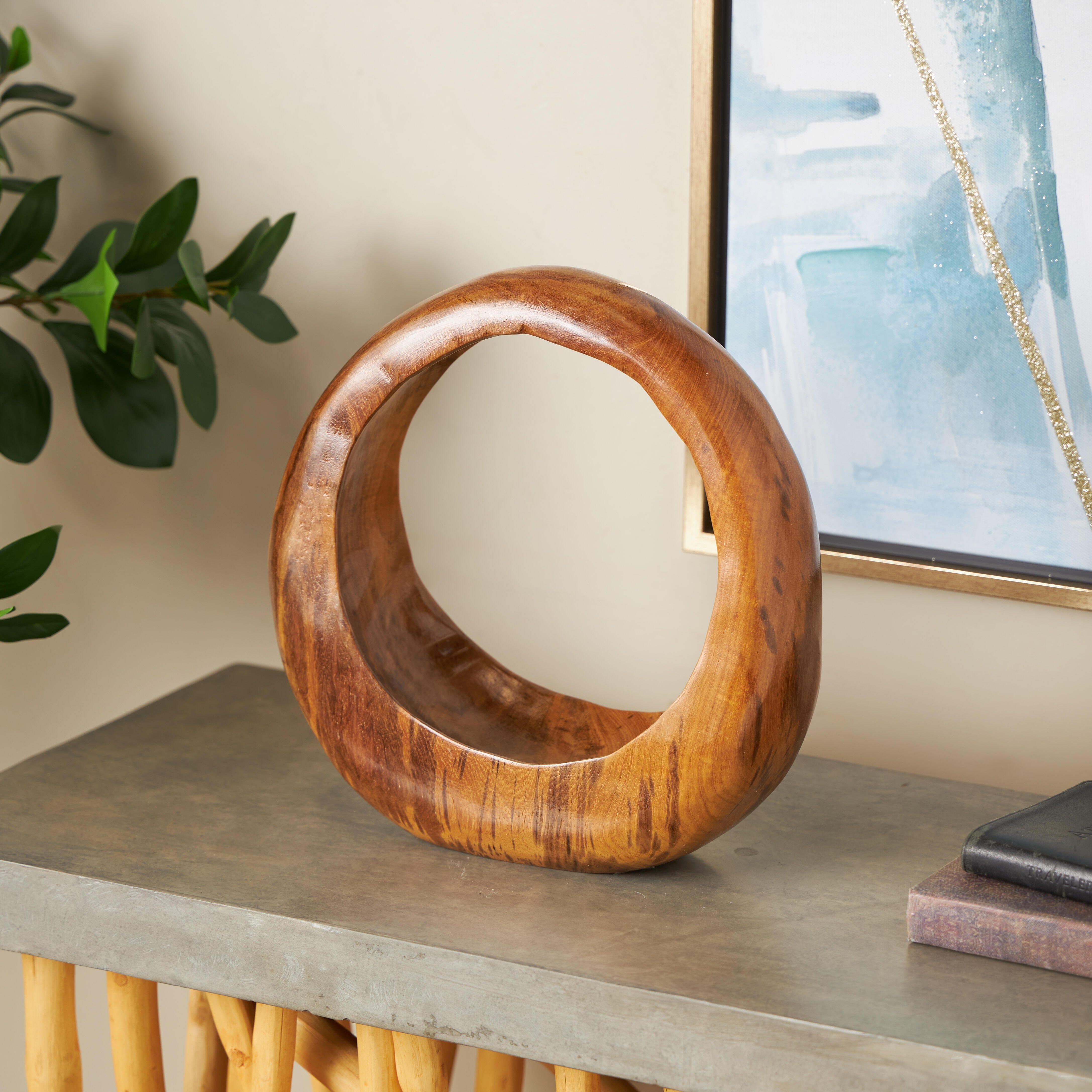 Click here for Bayberry Lane Decorative Round Sculpture  Brown prices