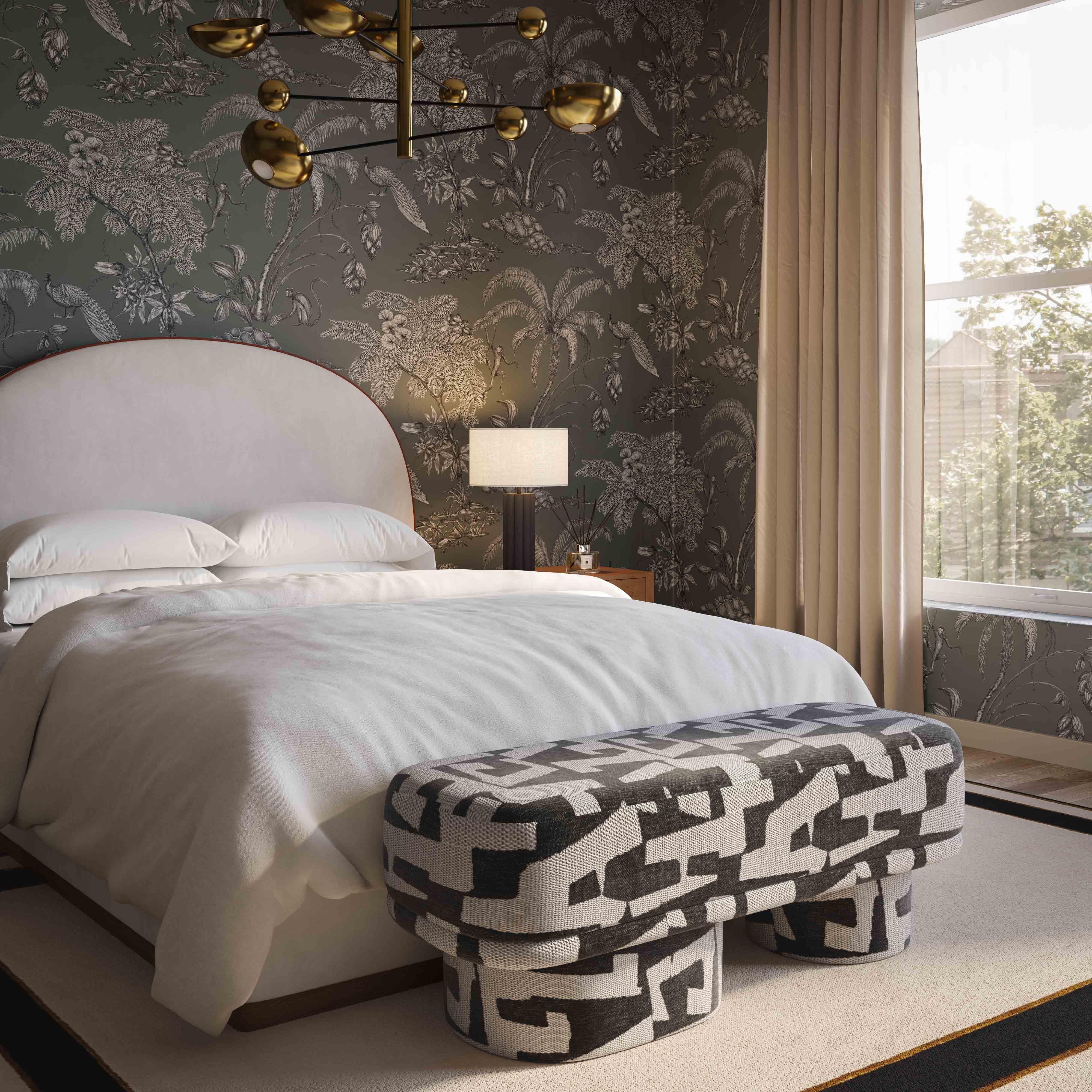 Click here for TOV Furniture Lena Bench  Black/White prices