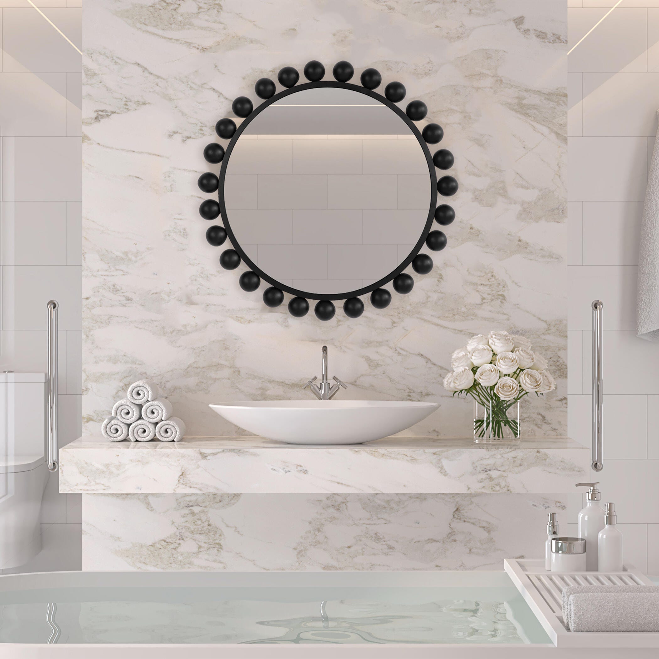 Click here for Exalted Living Hemispheres Round Mirror  Black prices