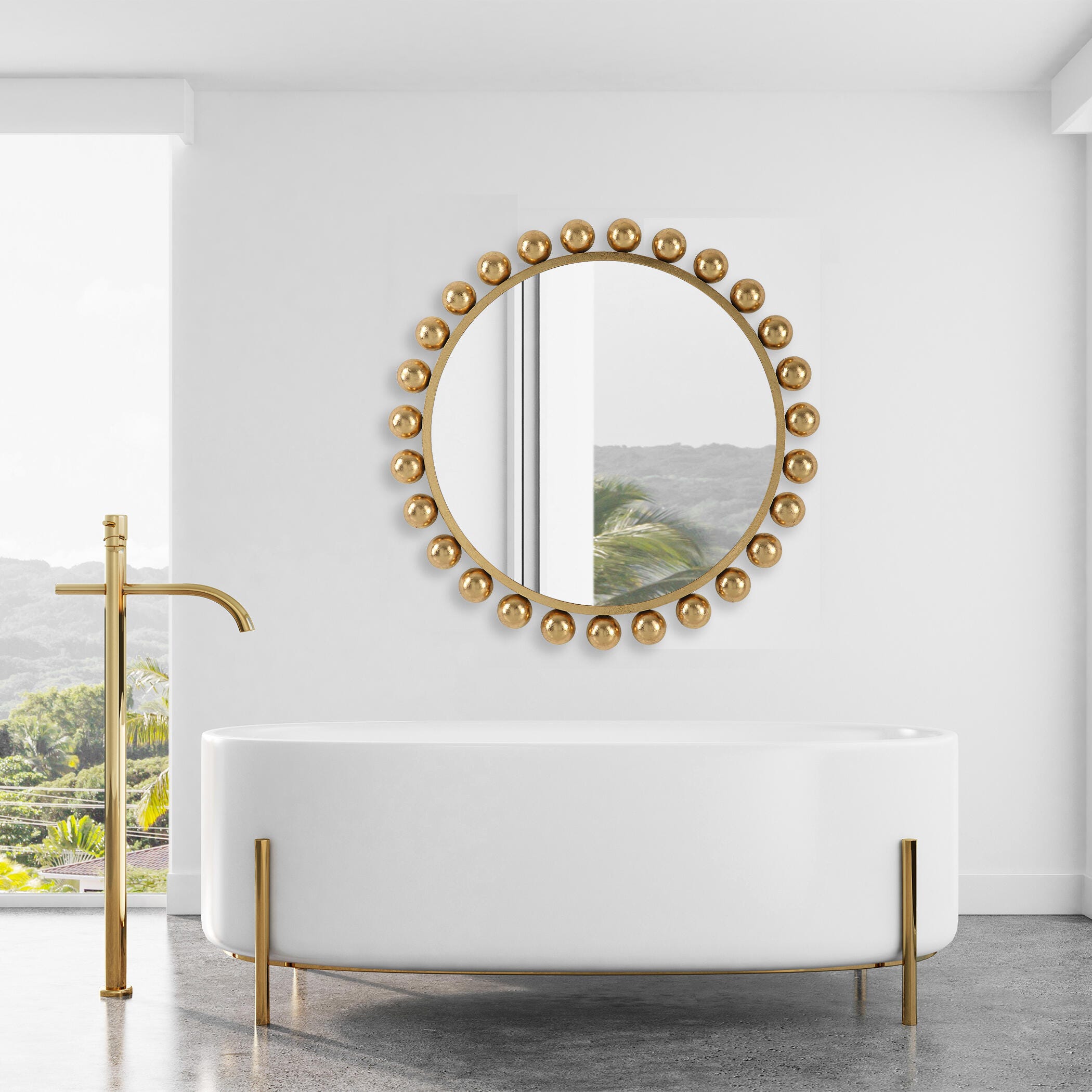 Click here for Exalted Living Hemispheres Round Mirror  Gold prices