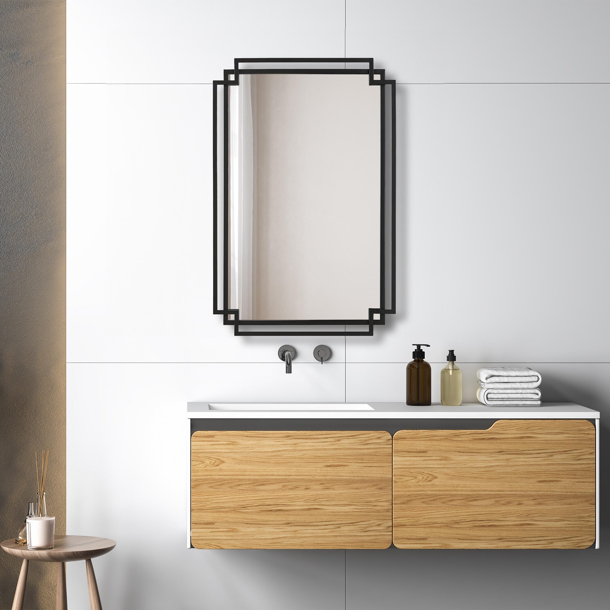 Click here for Exalted Living Contemporary Accent Mirror  Black prices