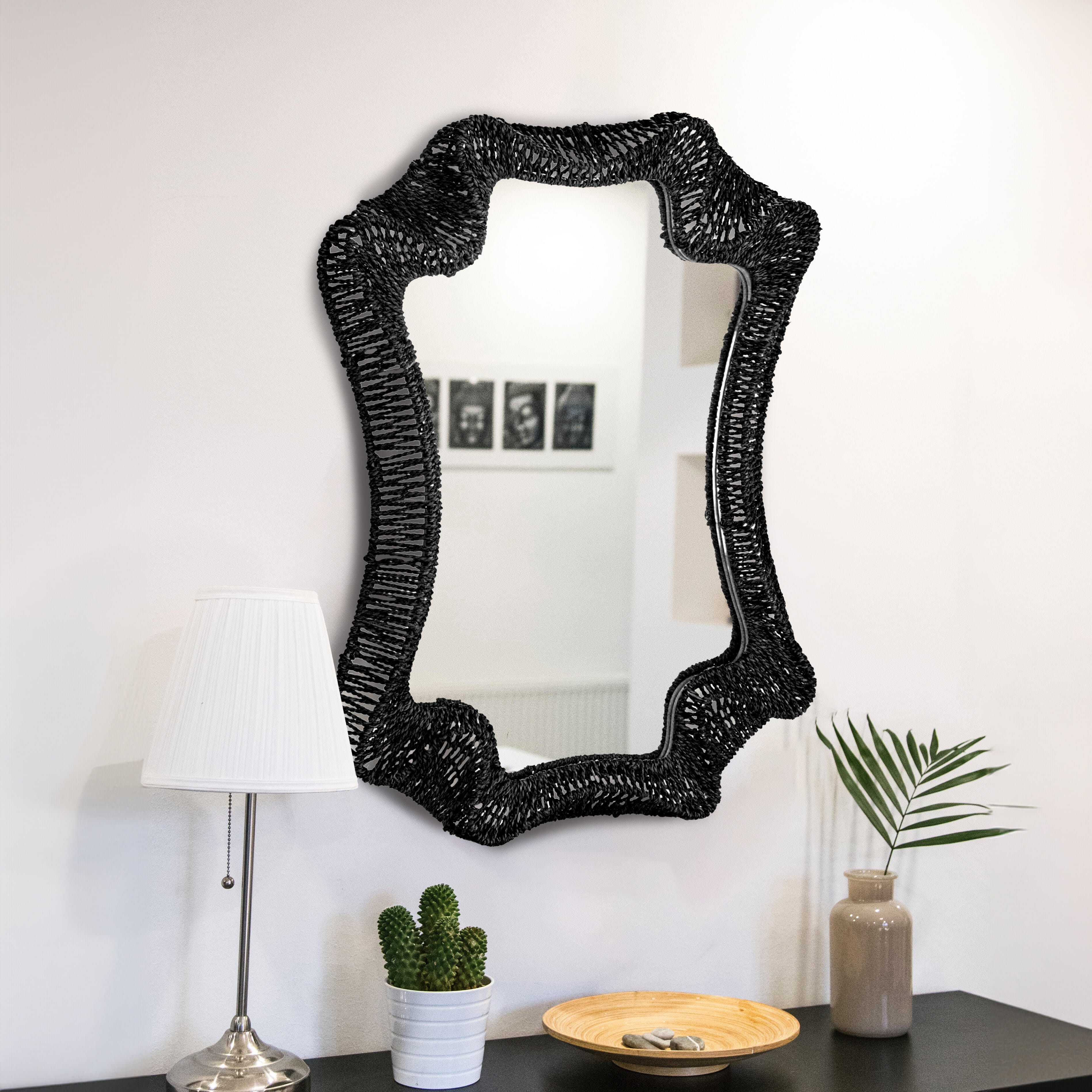 Click here for Storied Home Cattail Wall Mirror  Black prices