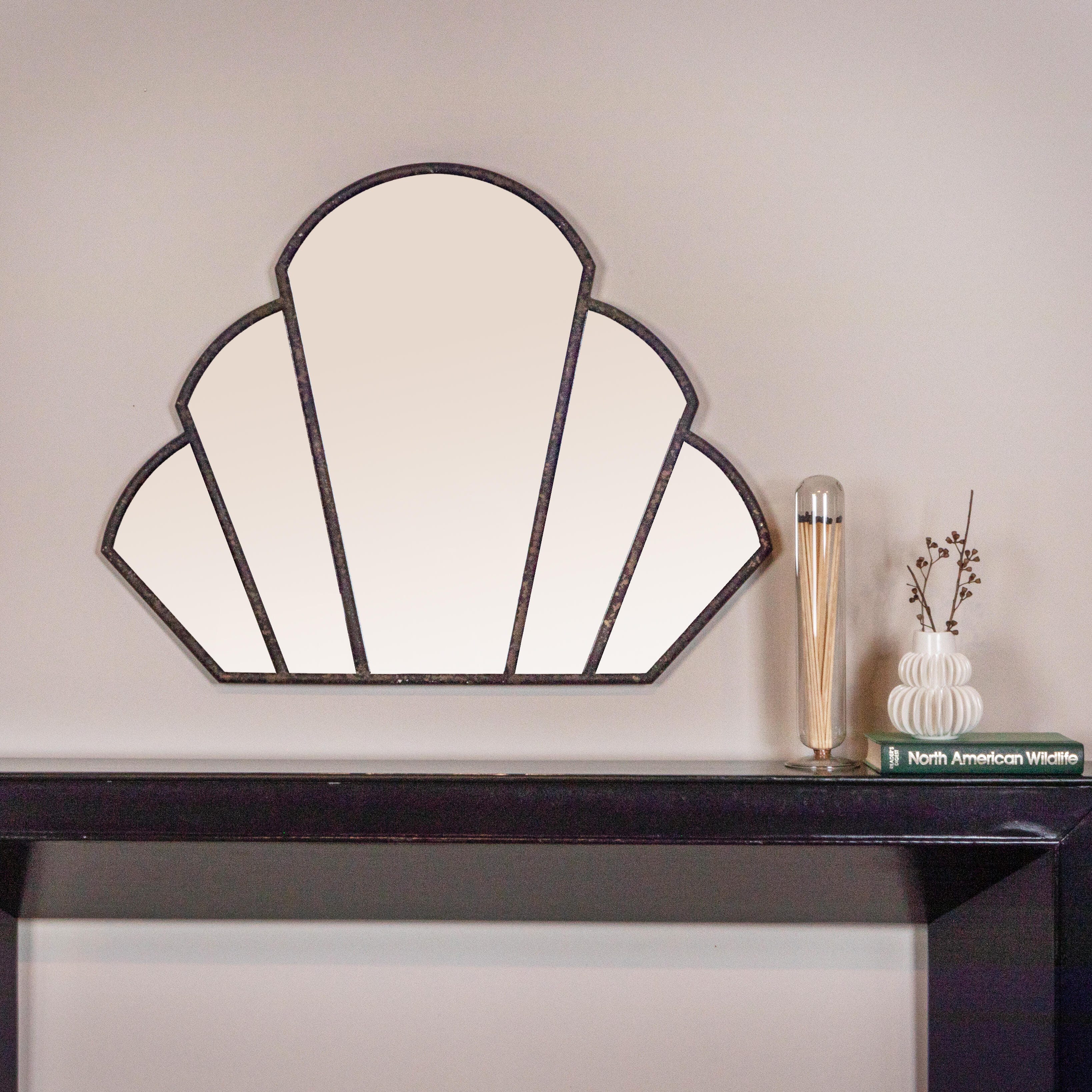 Click here for Storied Home Scallop Shaped Wall Mirror  Distresse... prices