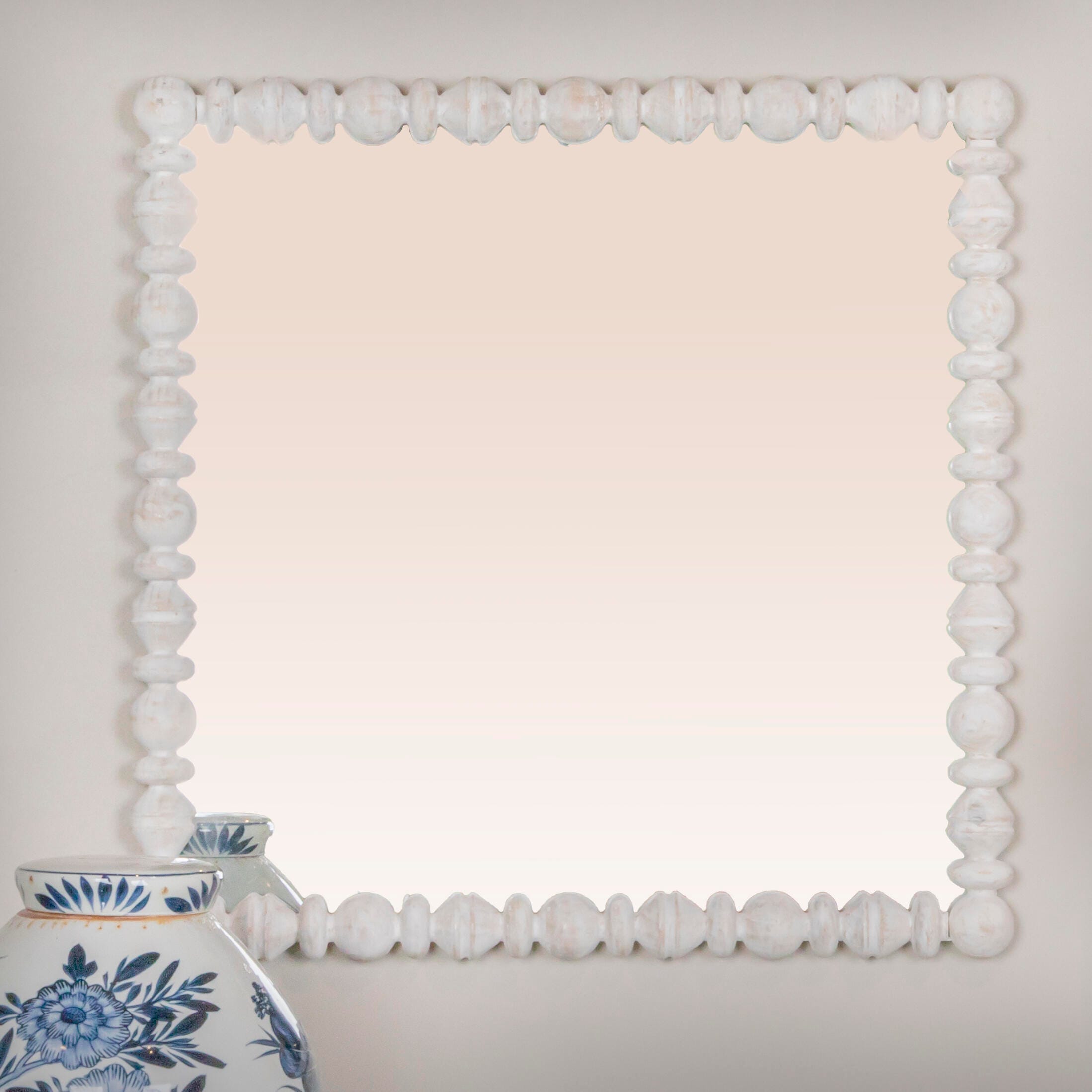 Click here for Storied Home Square Dowel Wall Mirror  White prices