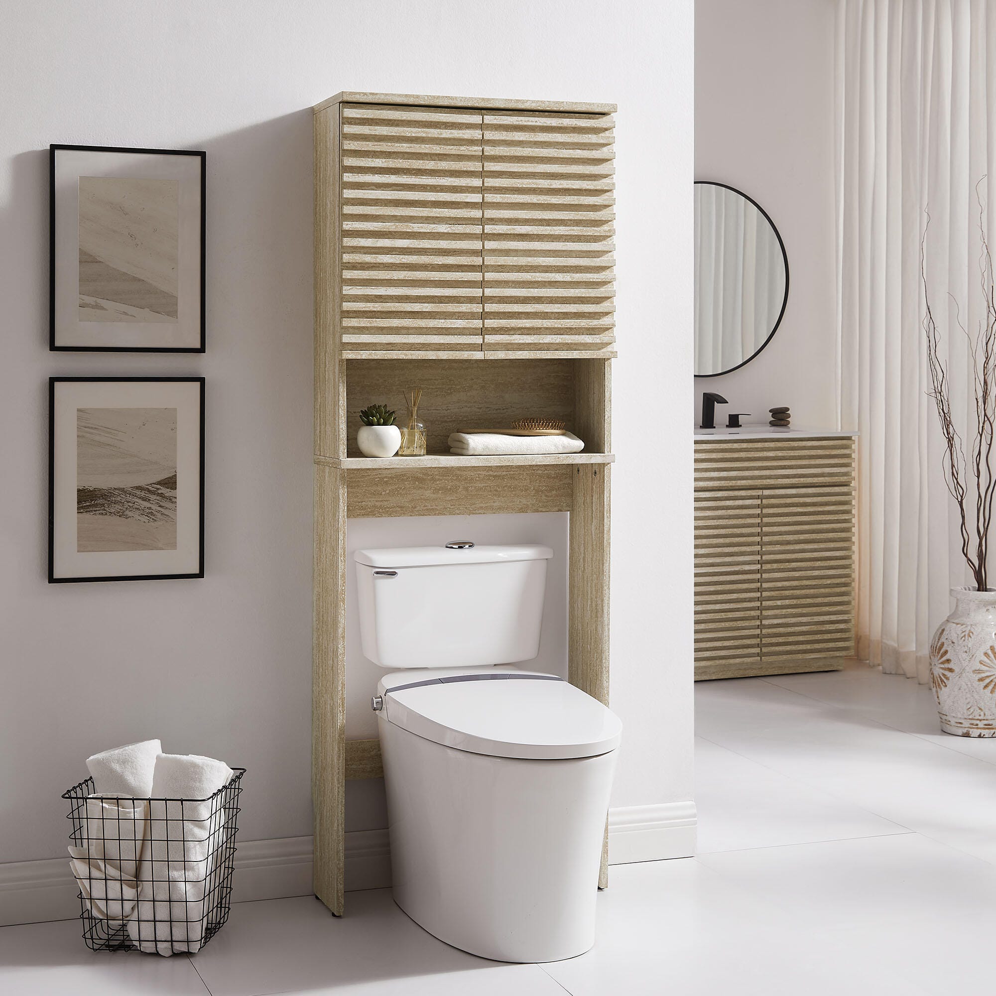 Click here for Modway Render Bathroom Storage Cabinet  Cream prices