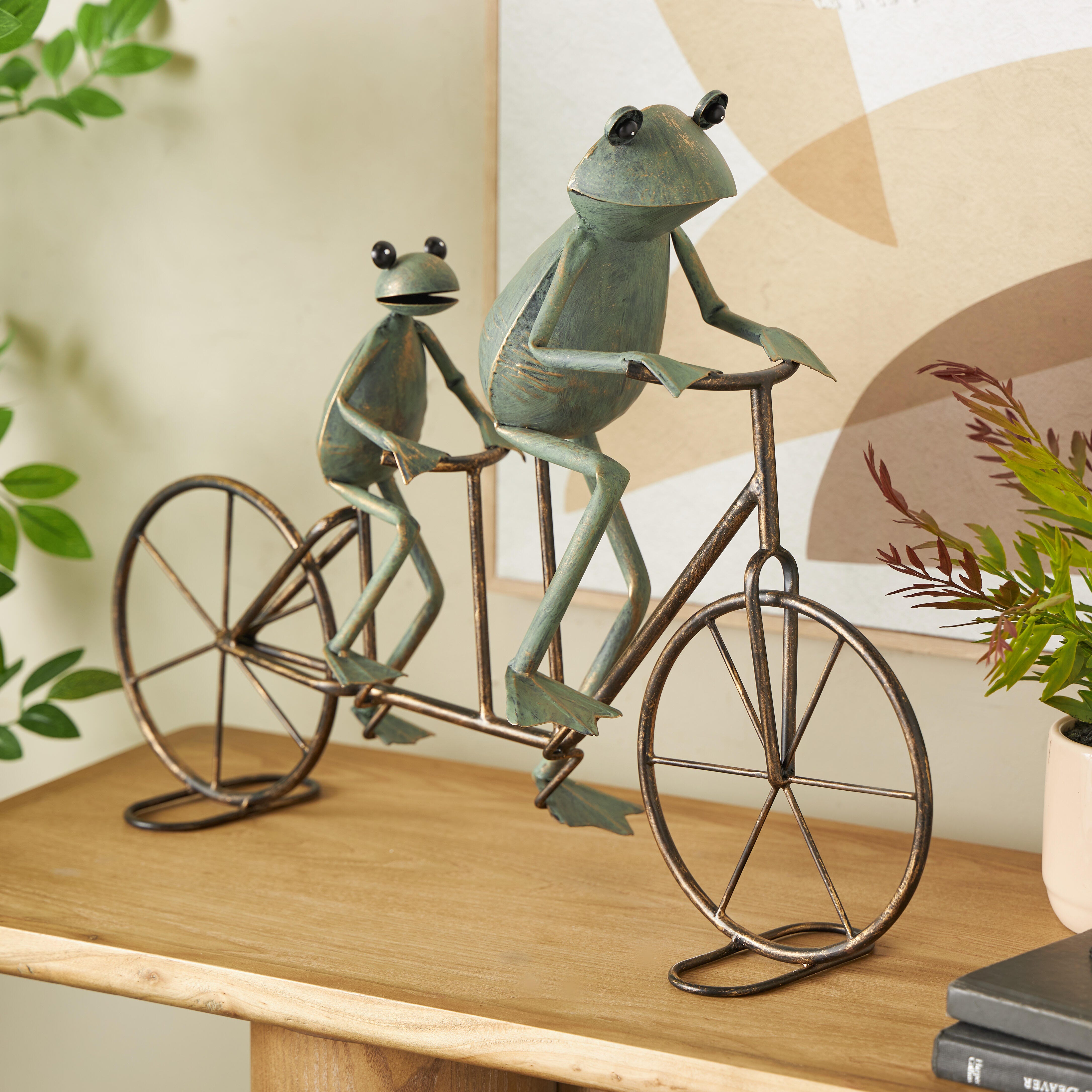 Click here for Bayberry Lane Frog On Bicycle Decorative Sculpture... prices