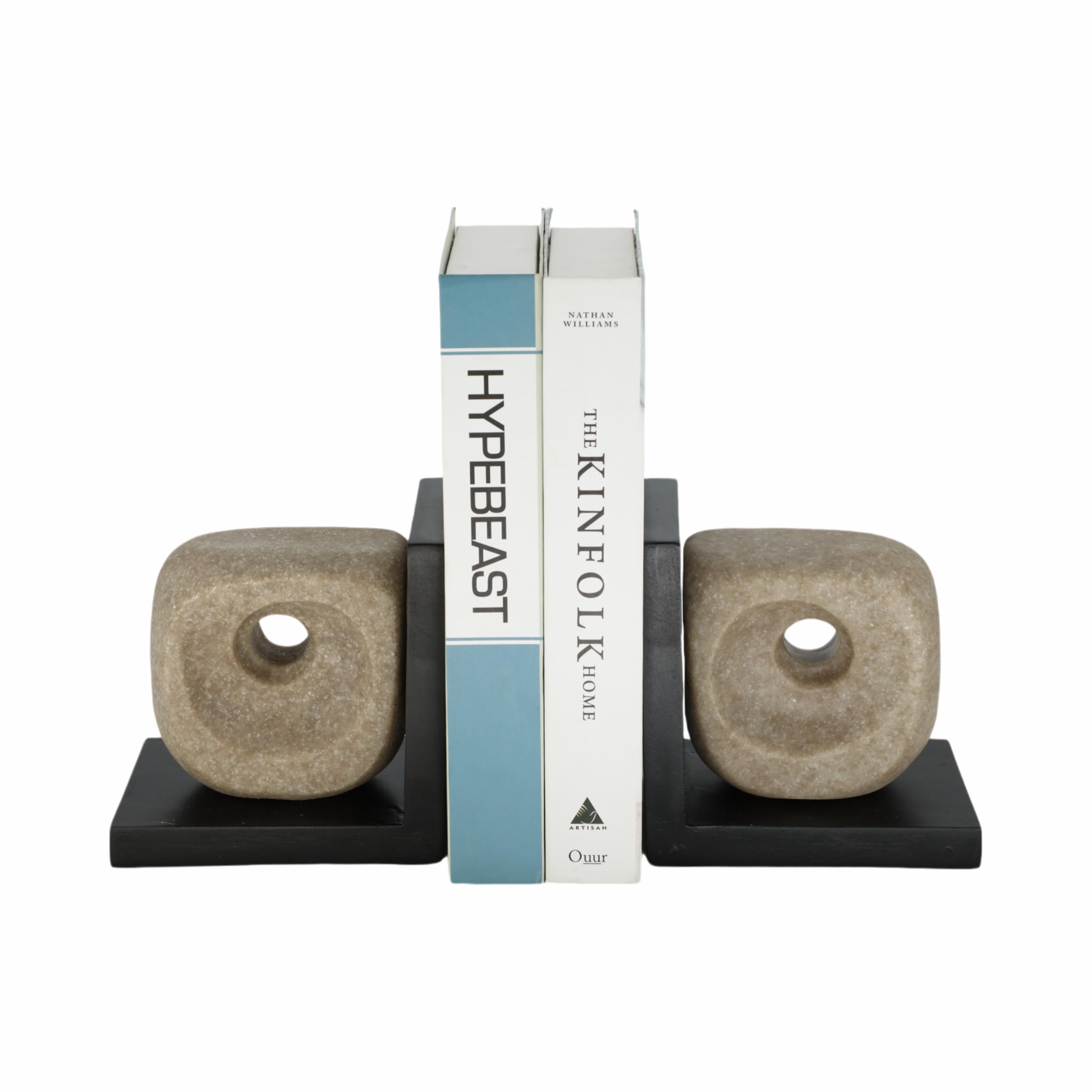 Click here for Ashley Luxe Geometric Bookends (Set of 2)  Brown/B... prices