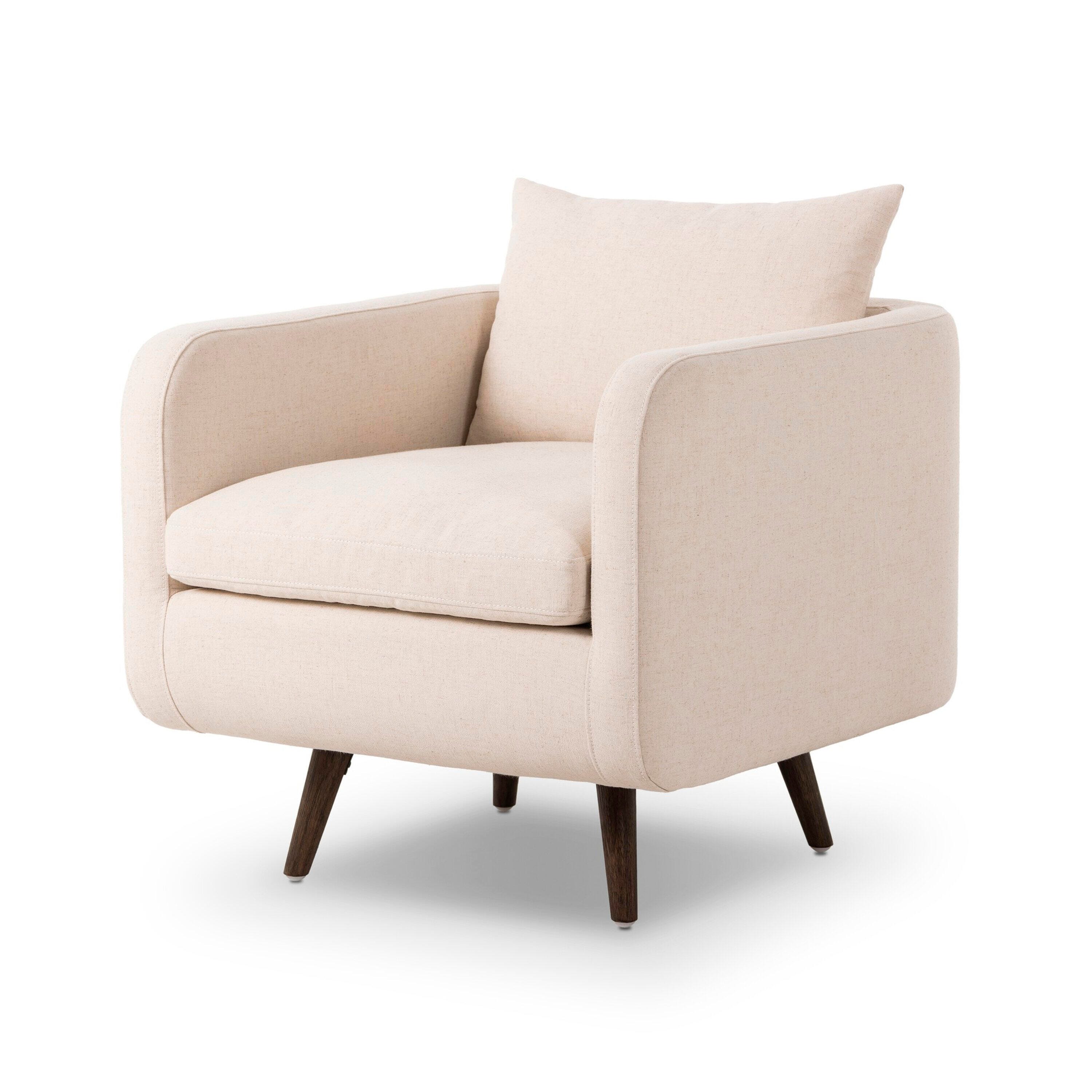 Click here for Ashley Luxe Natural Linen Swivel Accent Chair  Cre... prices