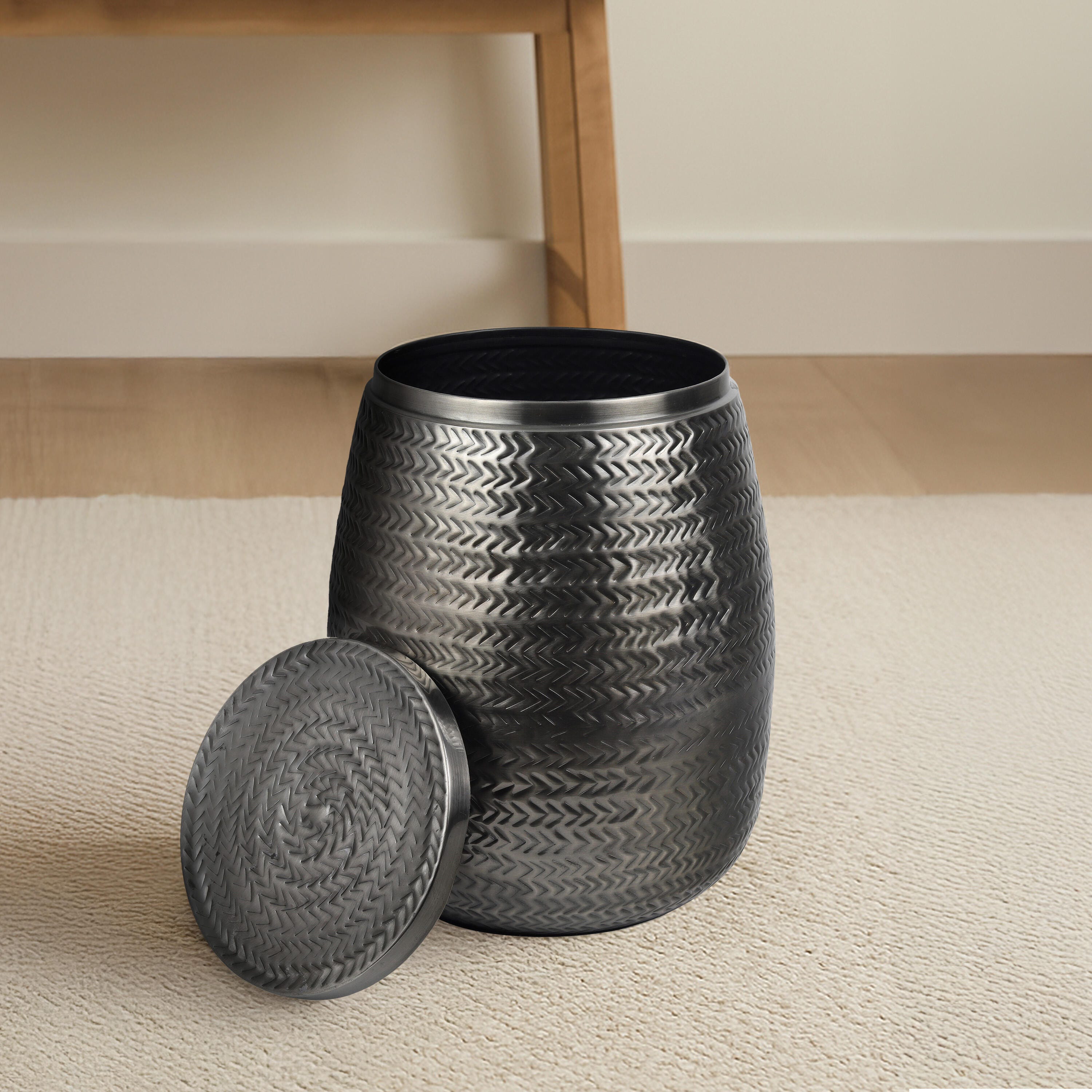 Click here for HAPPIMESS Jasper Storage Side Table  Antique Nicke... prices