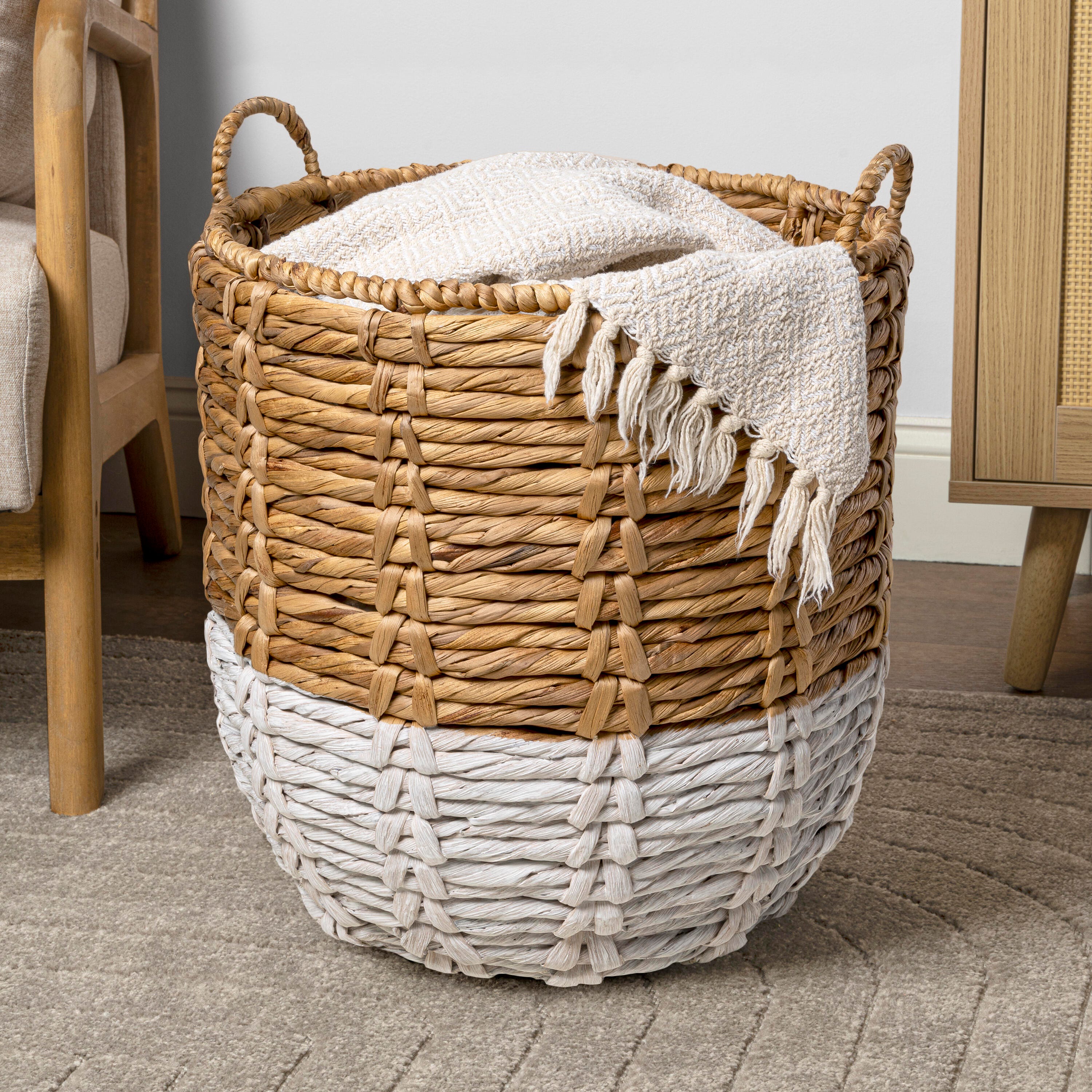 Click here for HAPPIMESS Laurel Laundry Hamper Basket  Natural/Wh... prices