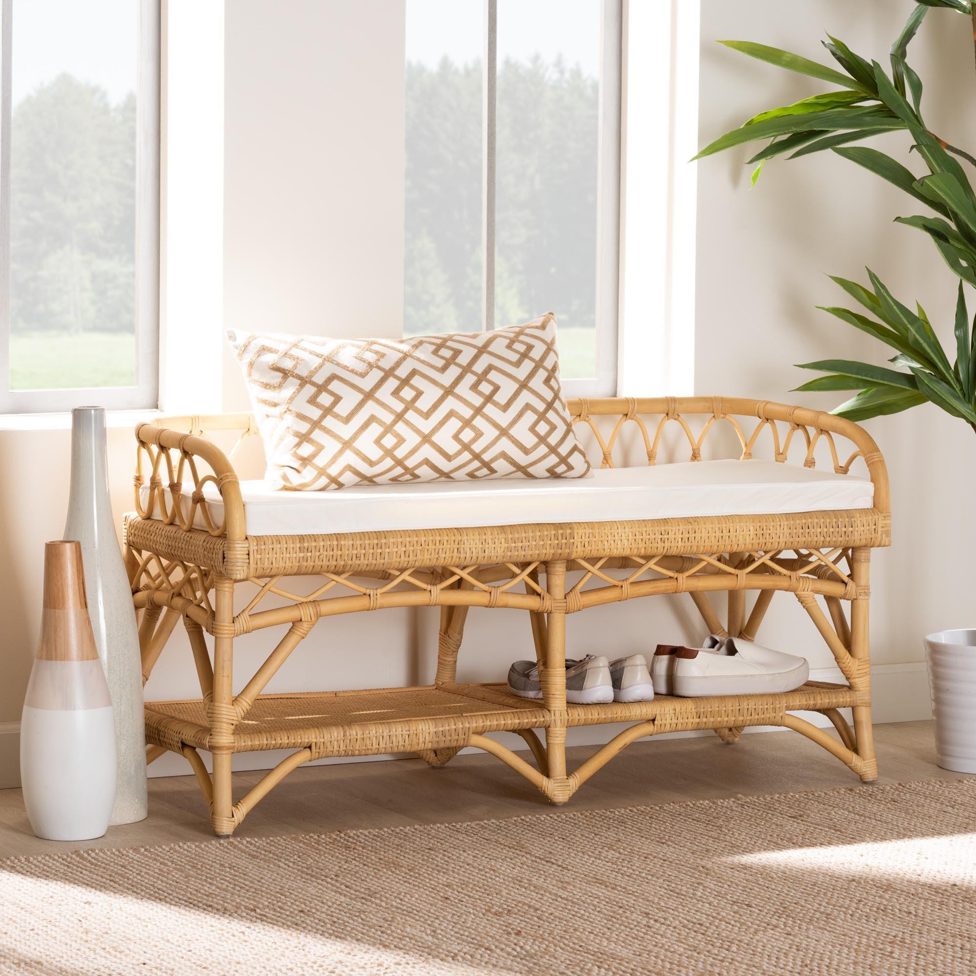 Click here for Bali & Pari Leryn Bench  Natural/Off White prices