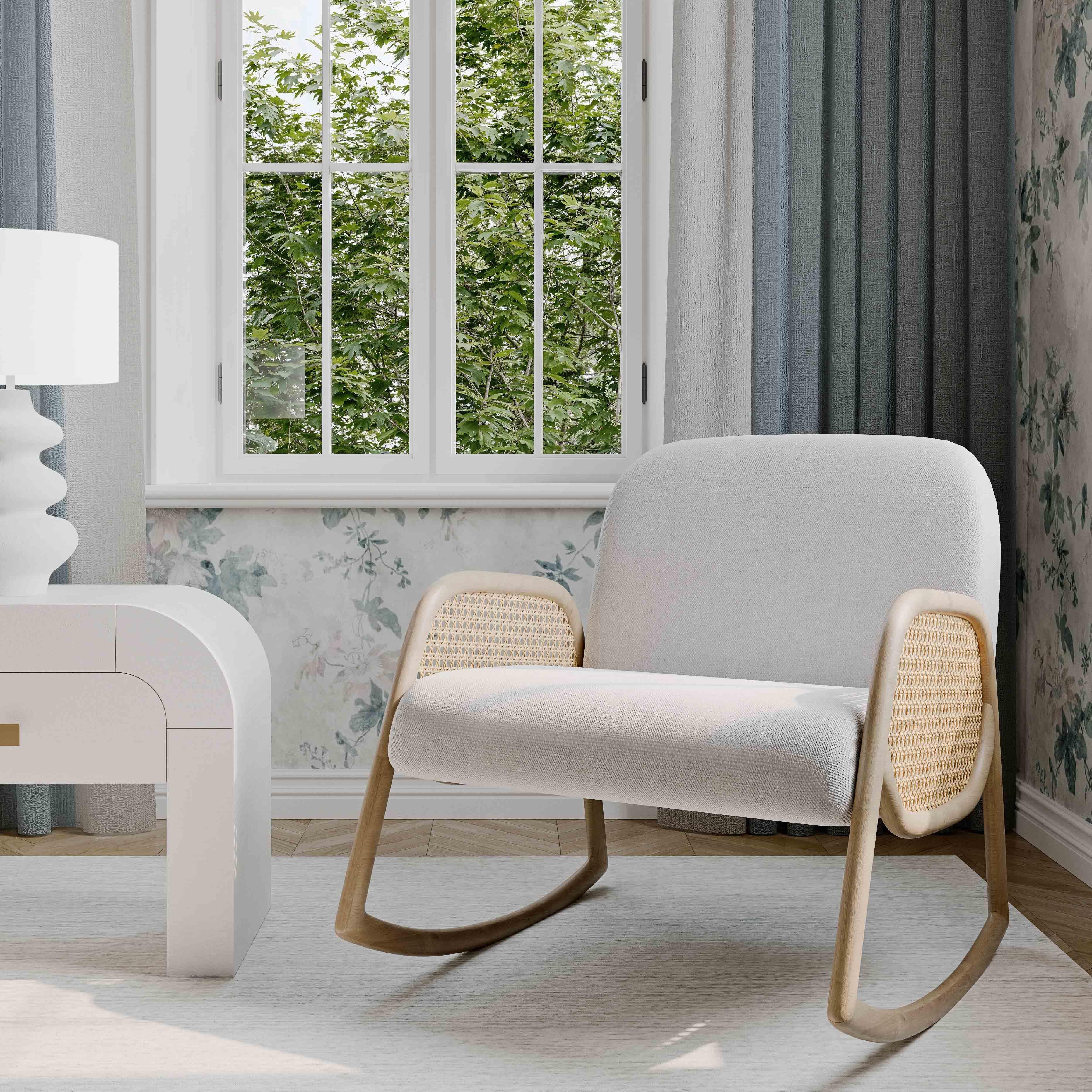 Click here for TOV Furniture Bonney Rocking Accent Chair  Cream prices