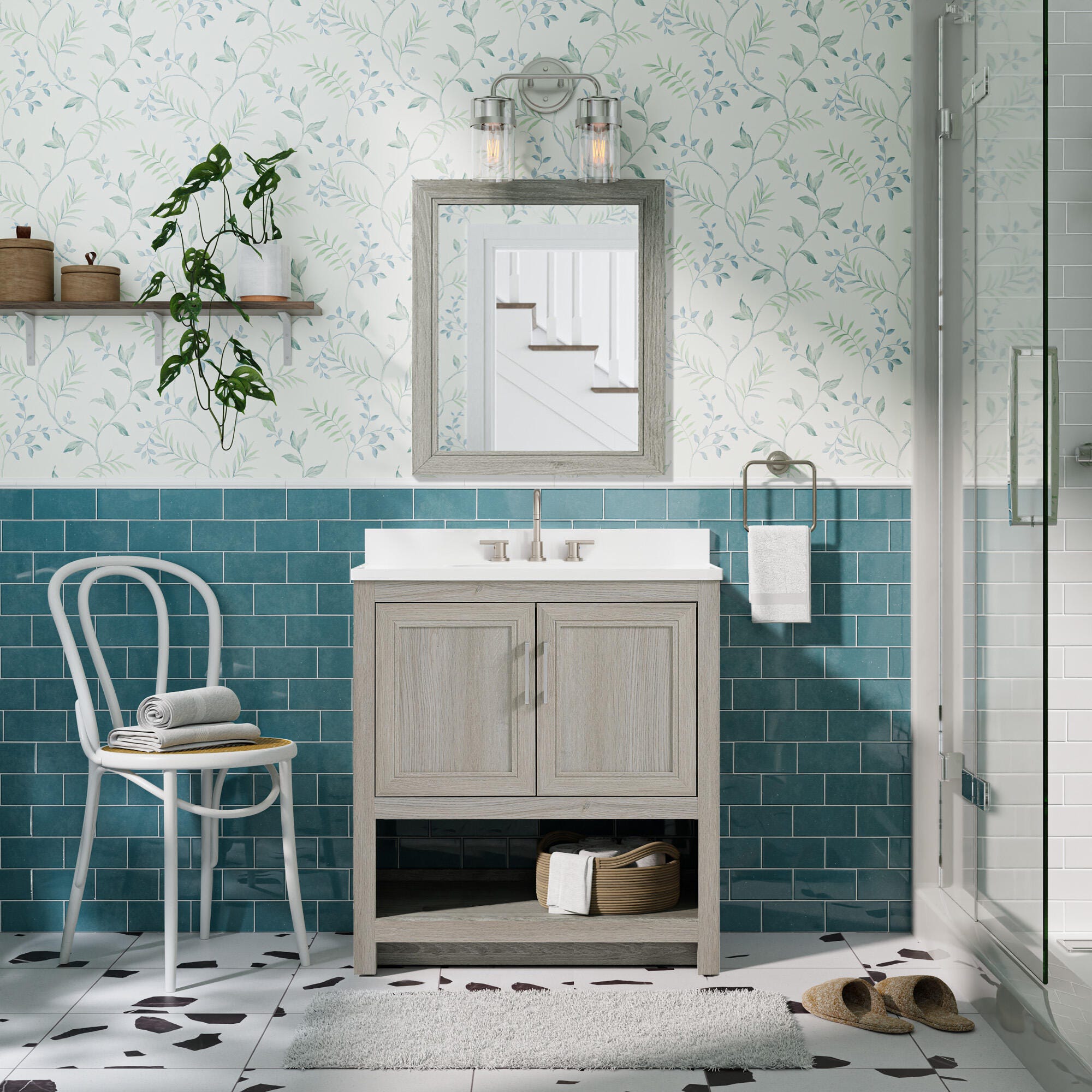 Click here for Linon Cami Wide Bathroom Vanity with Mirror  Sands... prices