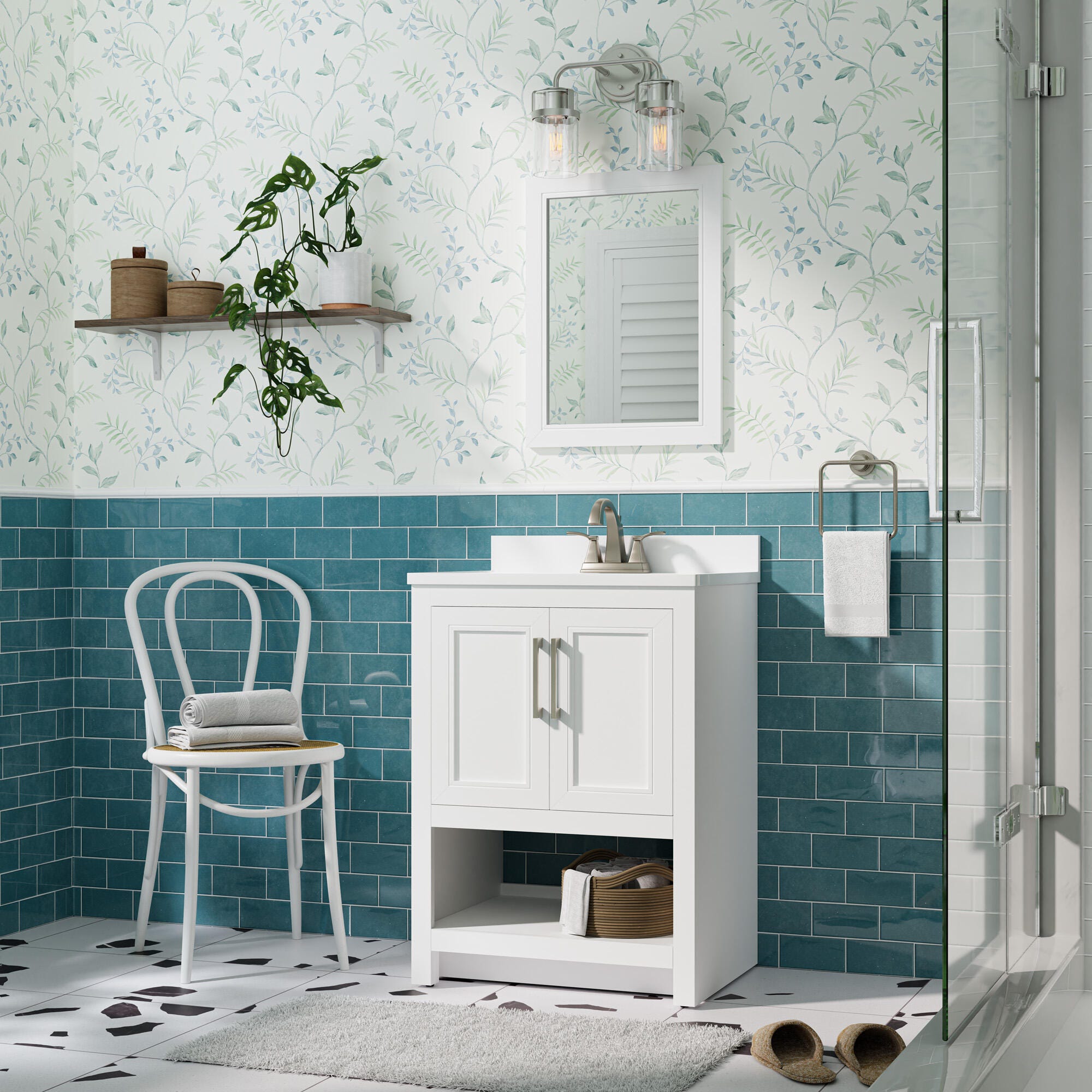 Click here for Linon Cami Bathroom Vanity with Mirror  White prices