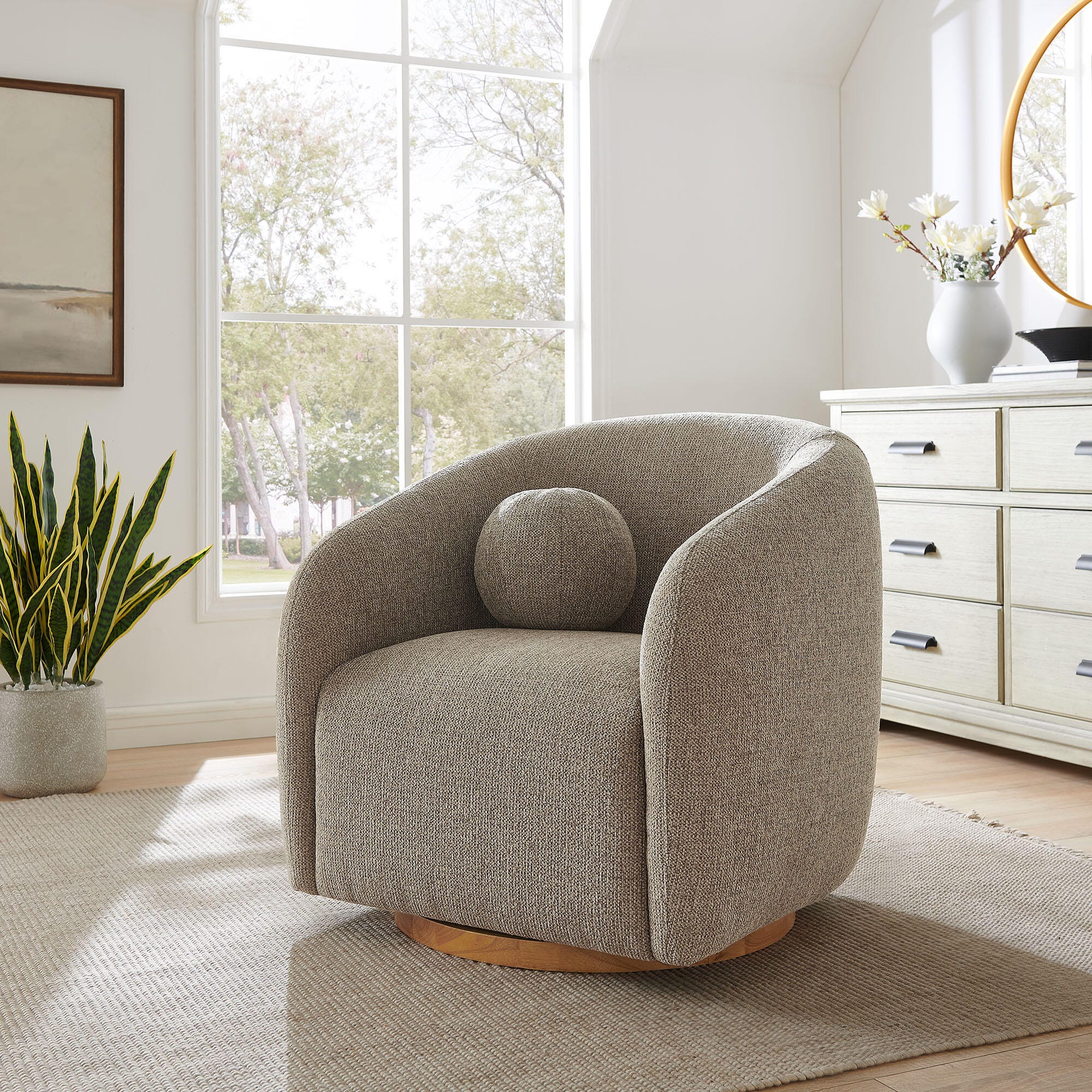 Click here for Modway Holland Swivel Accent Armchair  Taupe prices