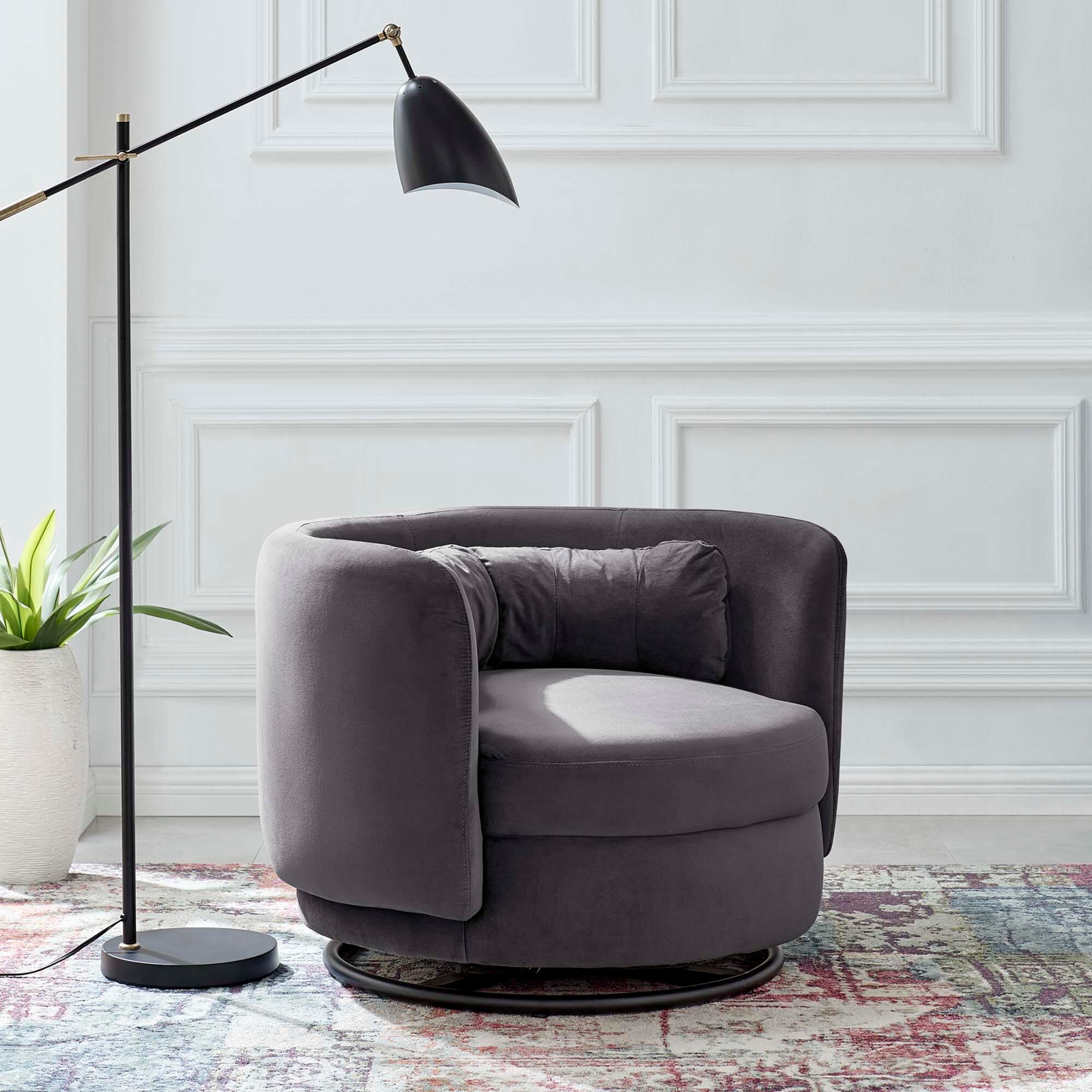 Click here for Modway Relish Swivel Accent Chair  Gray prices