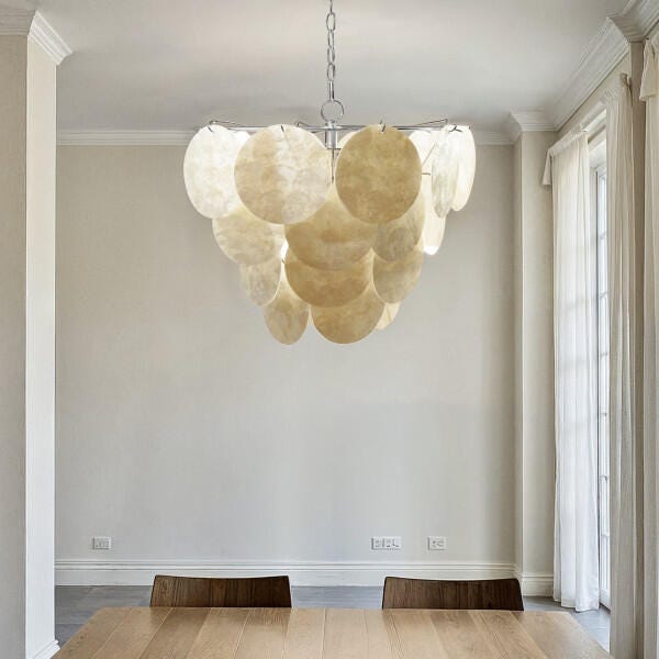 Click here for Storied Home Capiz Pendant Lamp  Beige prices