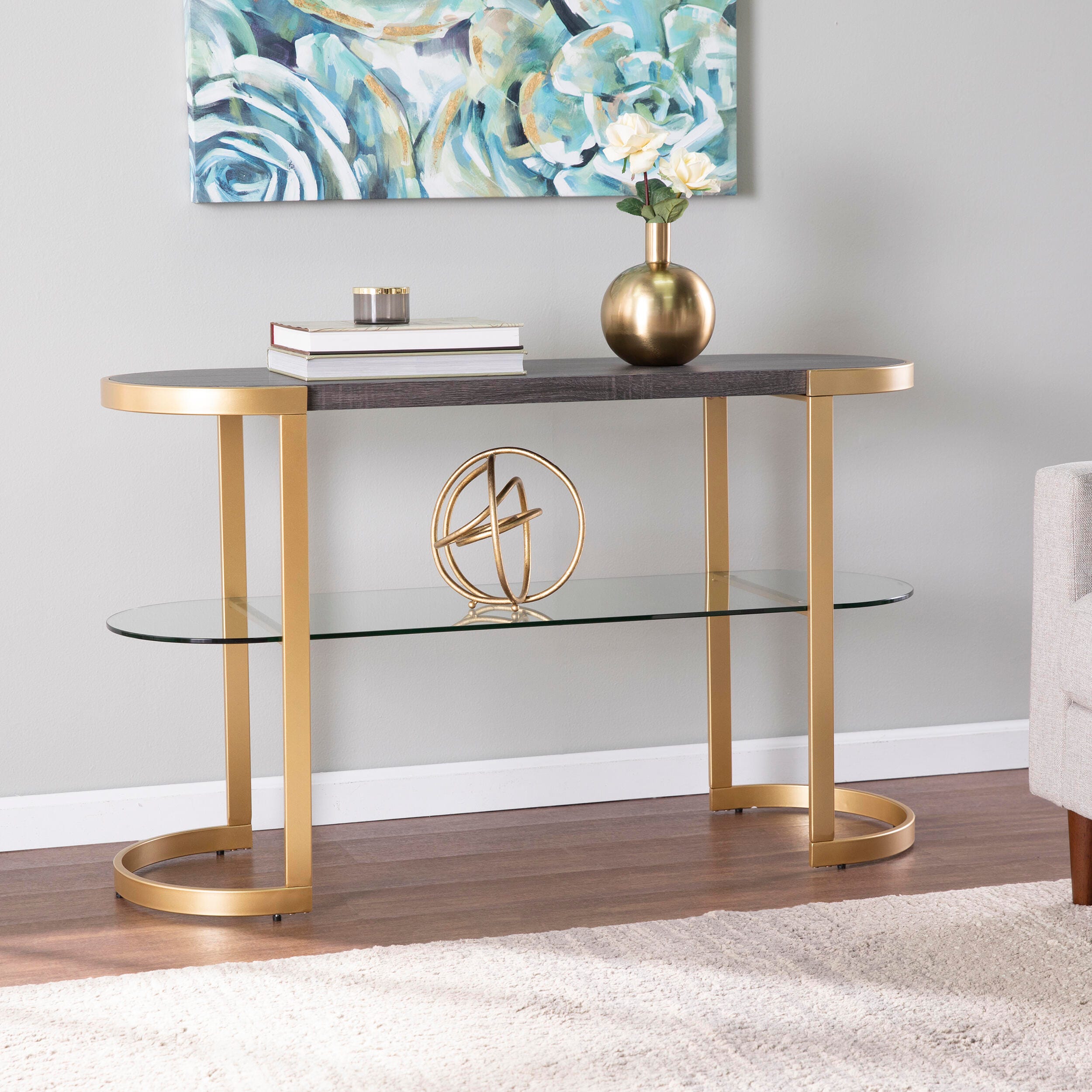 Click here for SEI Otsento Console Table  Ebony/Gold prices