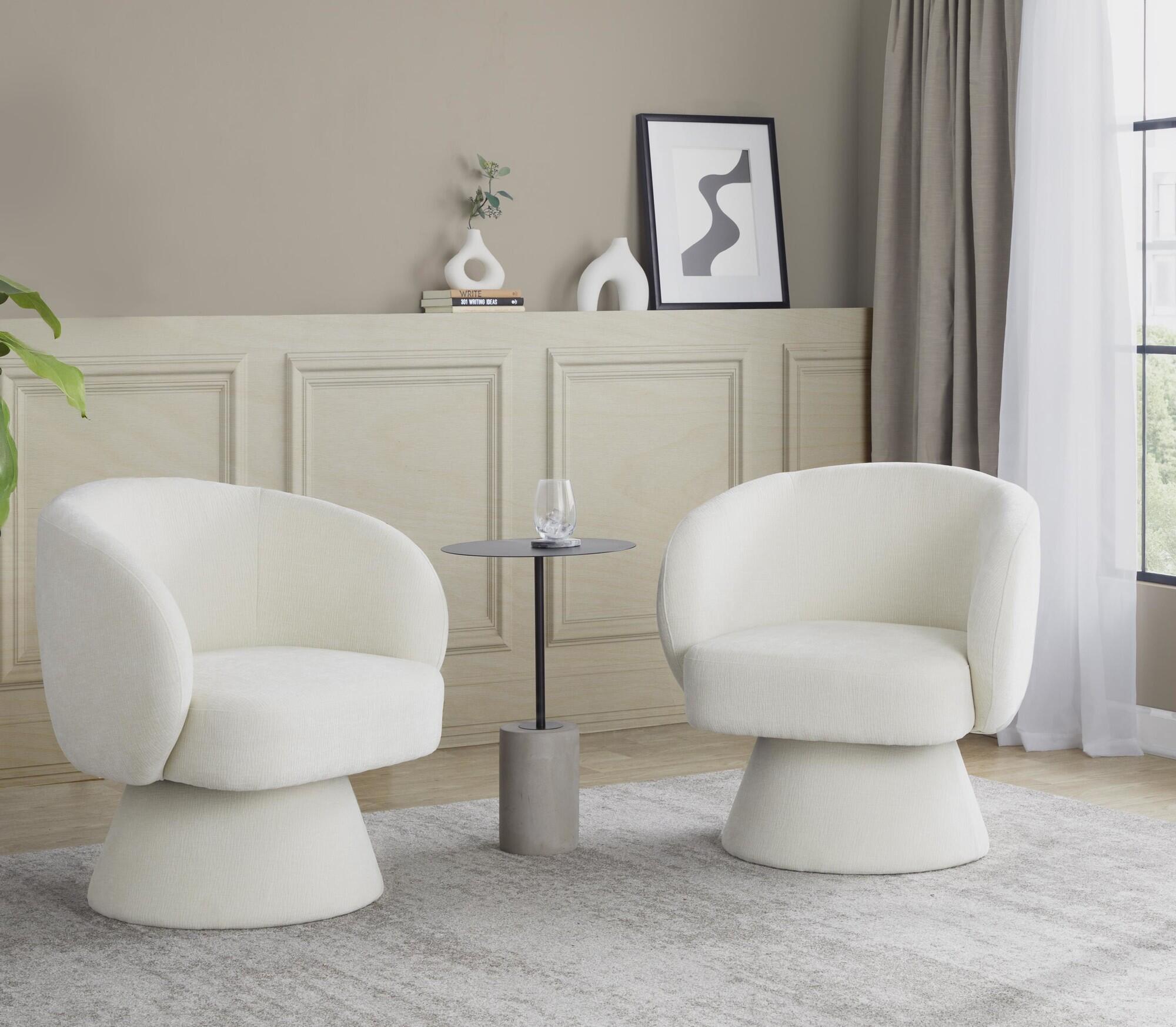 Click here for LumiSource Fran Swivel Accent Chair  Cream prices