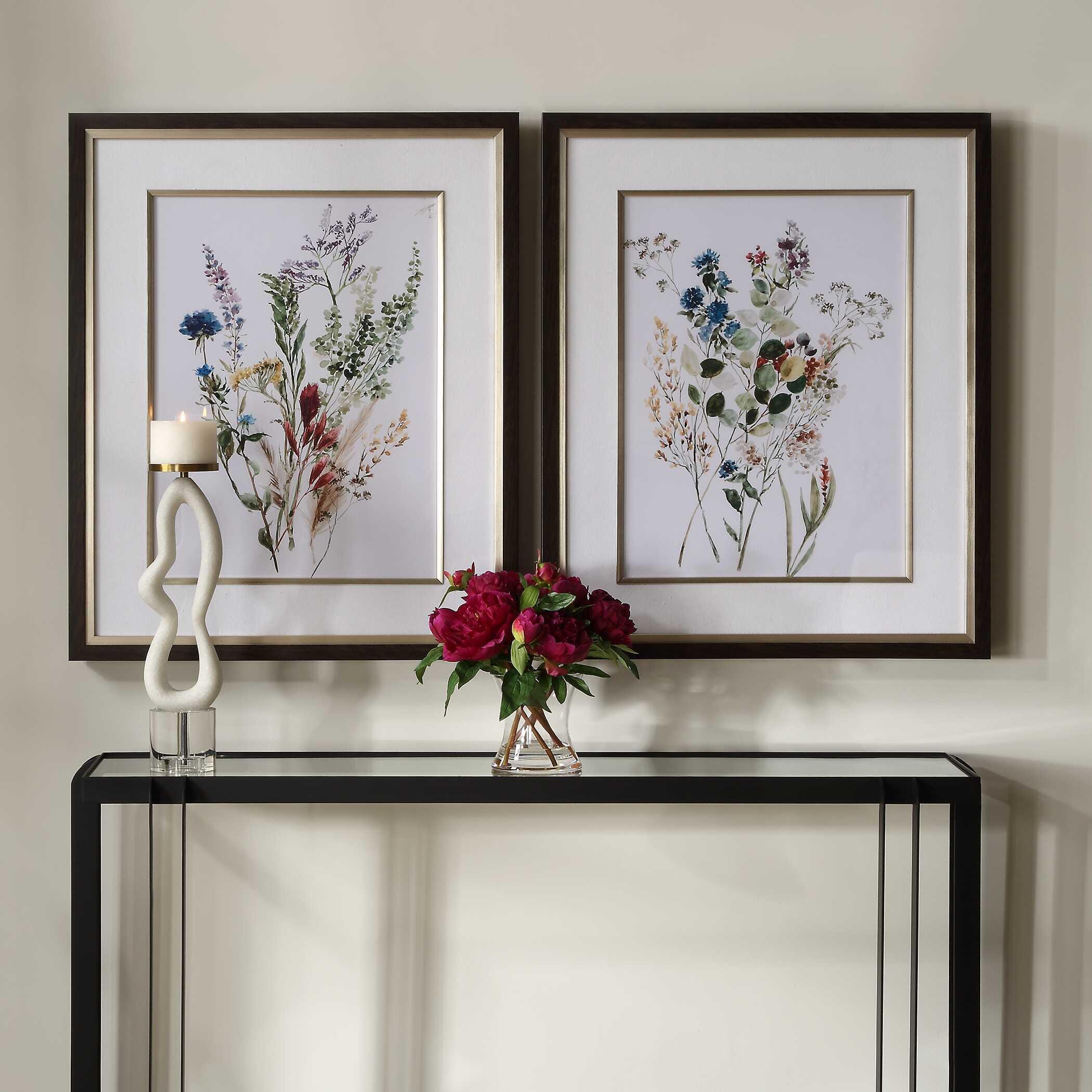 Click here for Delicate Flowers Wall Art 28 x 34 (Set of 2)  Brow... prices
