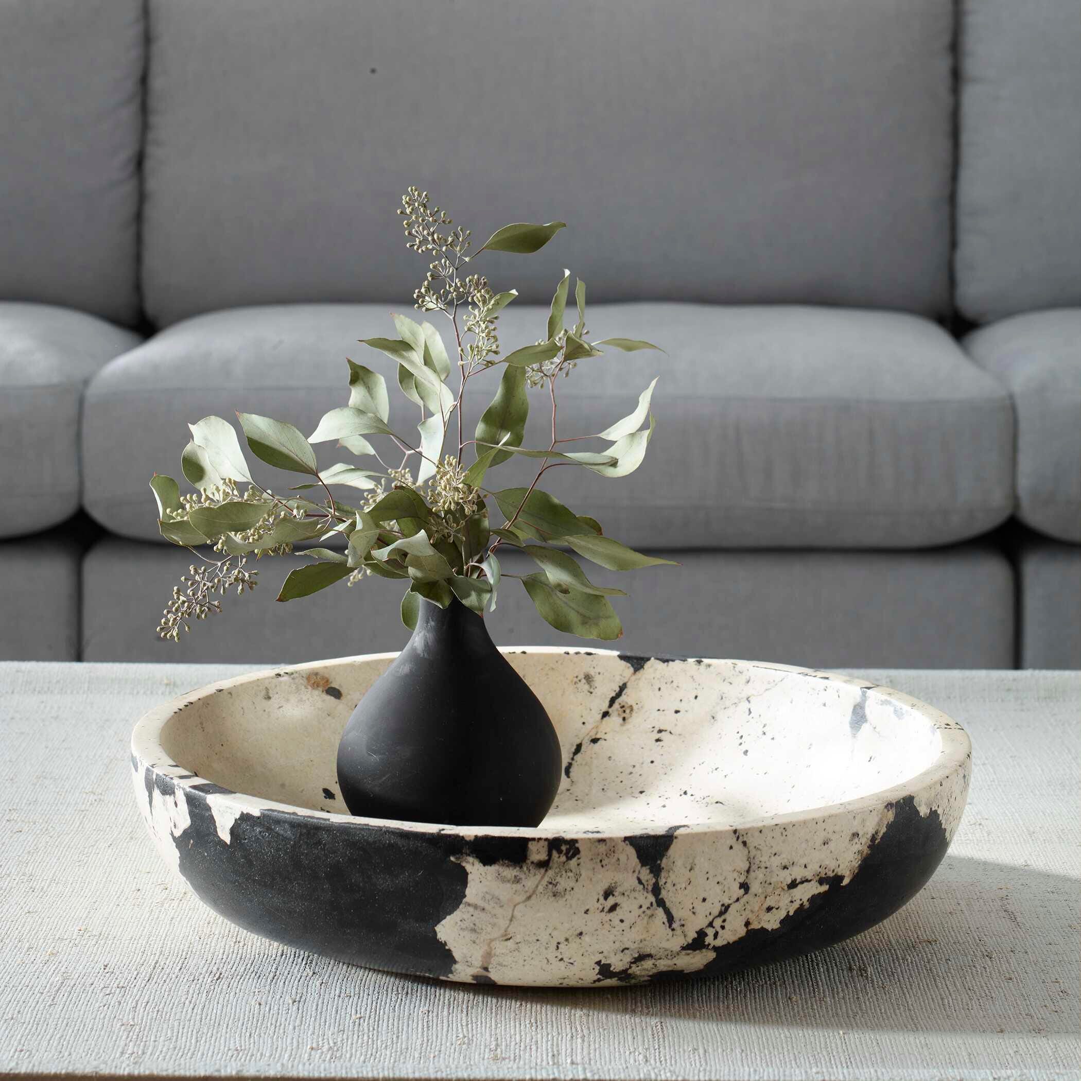 Click here for Uttermost Nouveau Decorative Bowl  White/Black prices