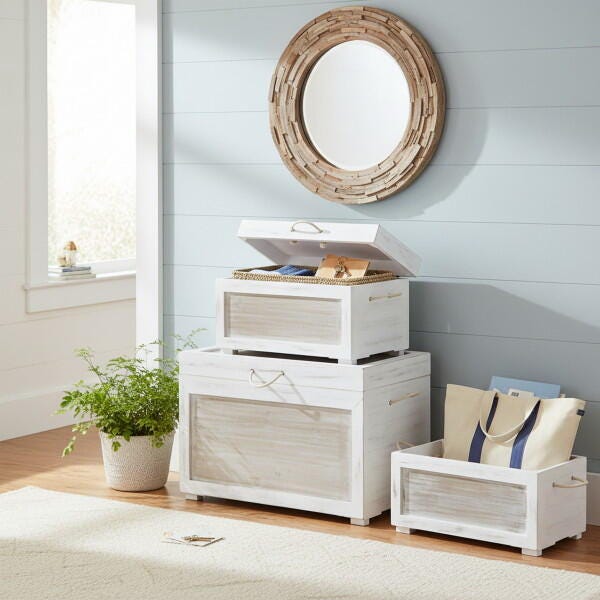 Click here for Crestview Collection 3-Piece Whitewashed Storage T... prices