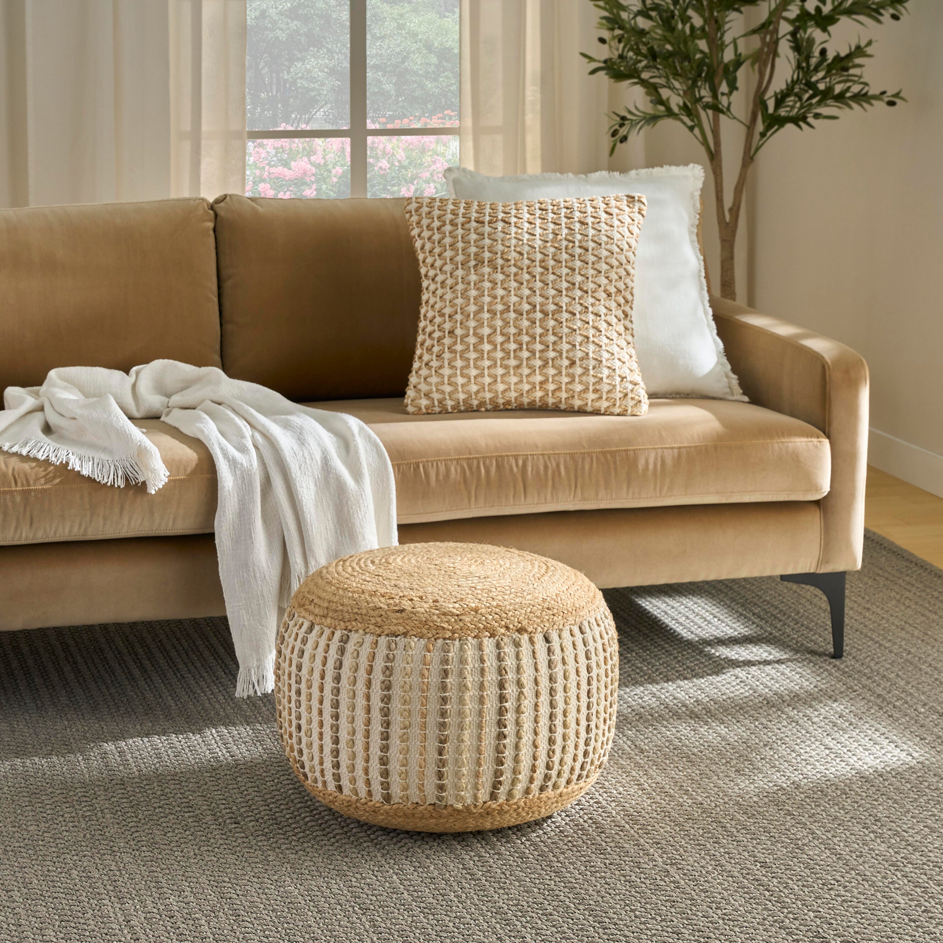 Click here for Nourison Home Pouf  Ivory prices