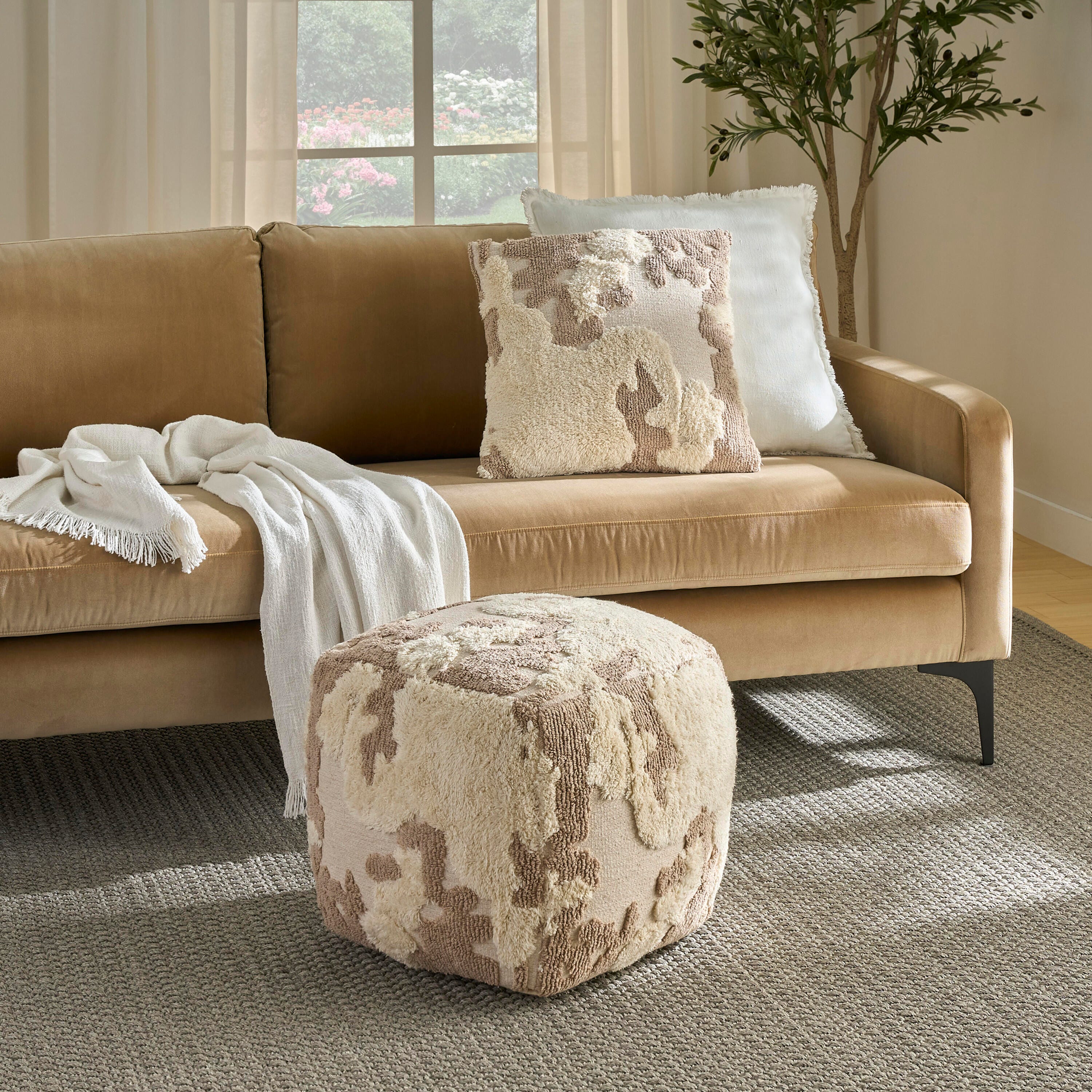 Click here for Nourison Home Indoor Pouf  Beige prices