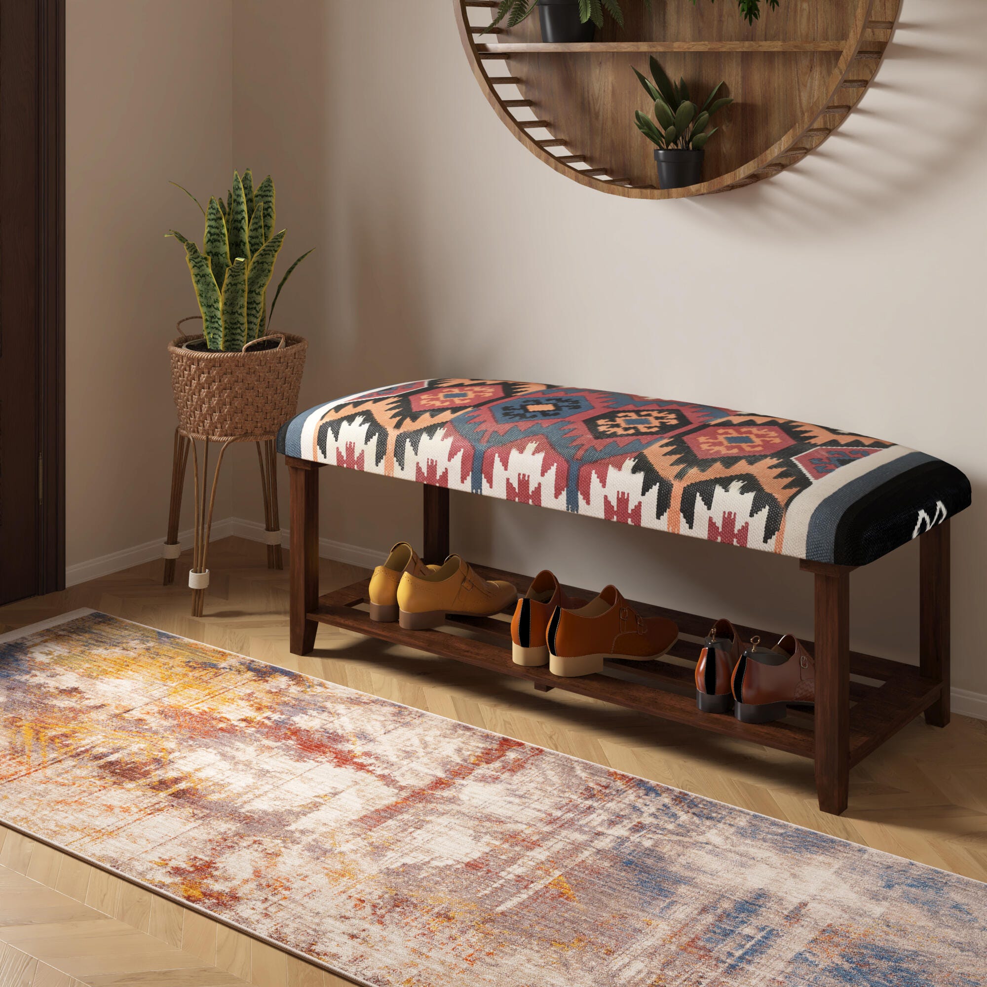 Click here for LR Home Handcrafted Bench  Multi prices