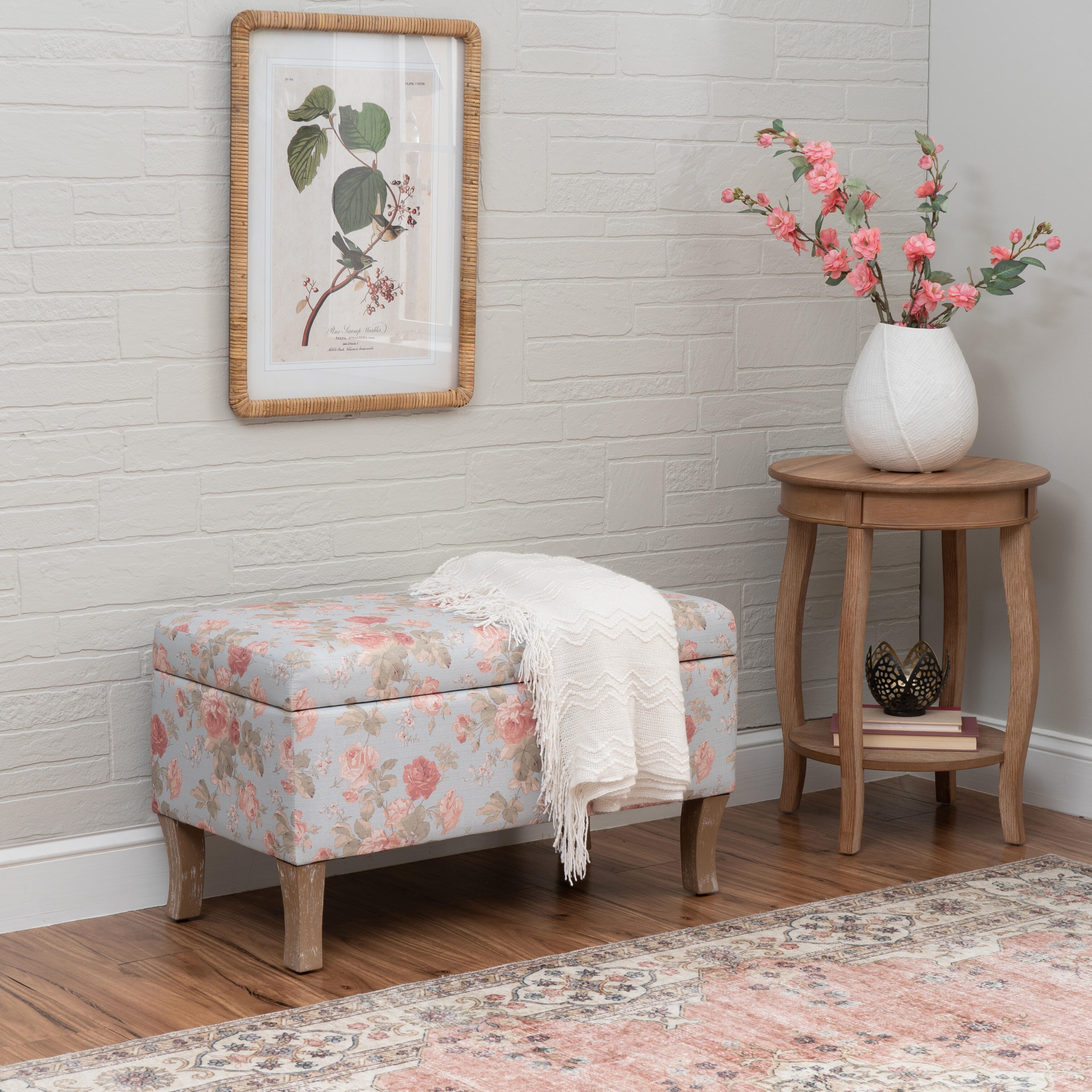 Click here for Linon Stephanie Floral Storage Bench  Aqua Floral prices