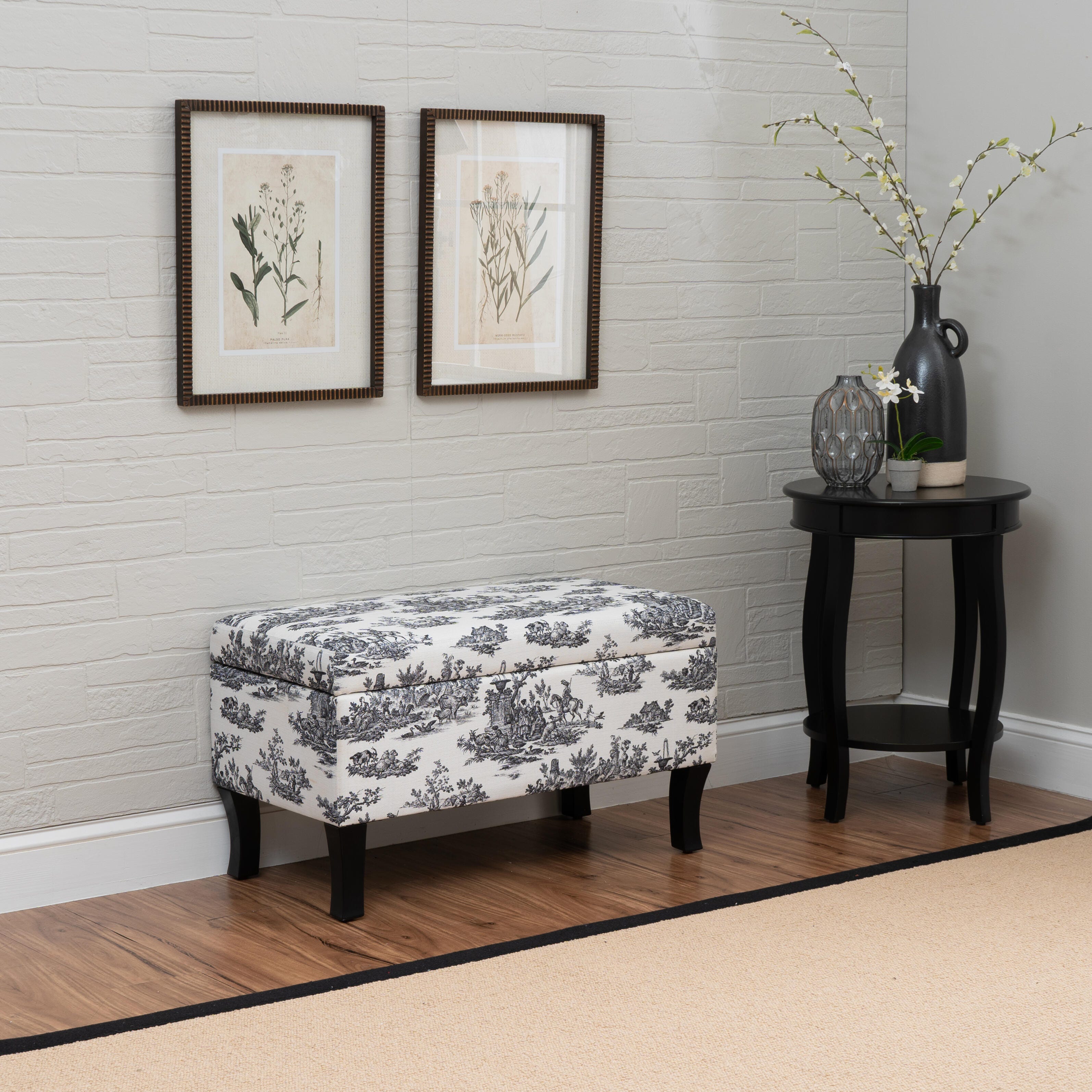 Click here for Linon Stephanie Storage Bench  Black/White prices