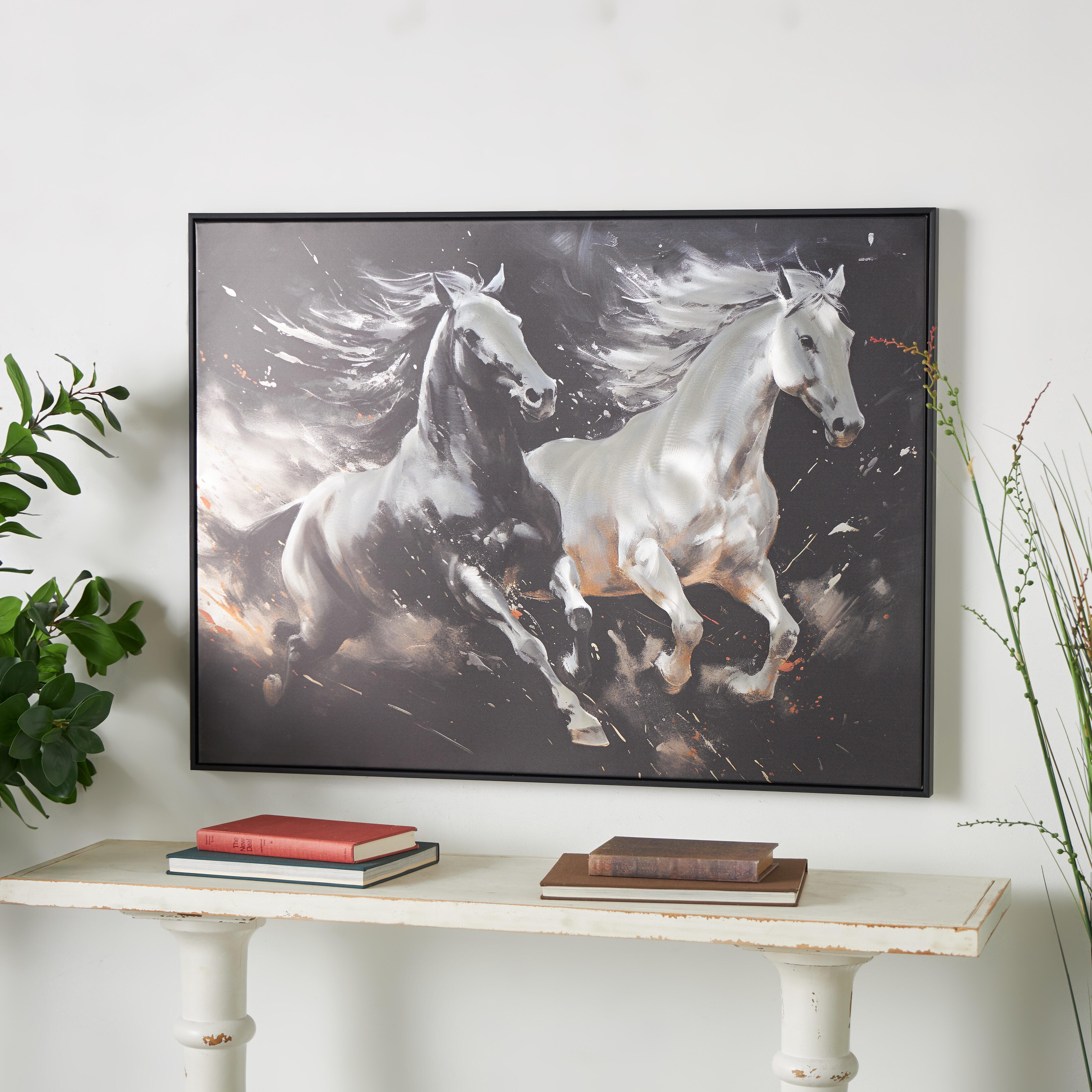 Click here for Bayberry Lane Running Horses Wall Art 40 x 30  Bla... prices