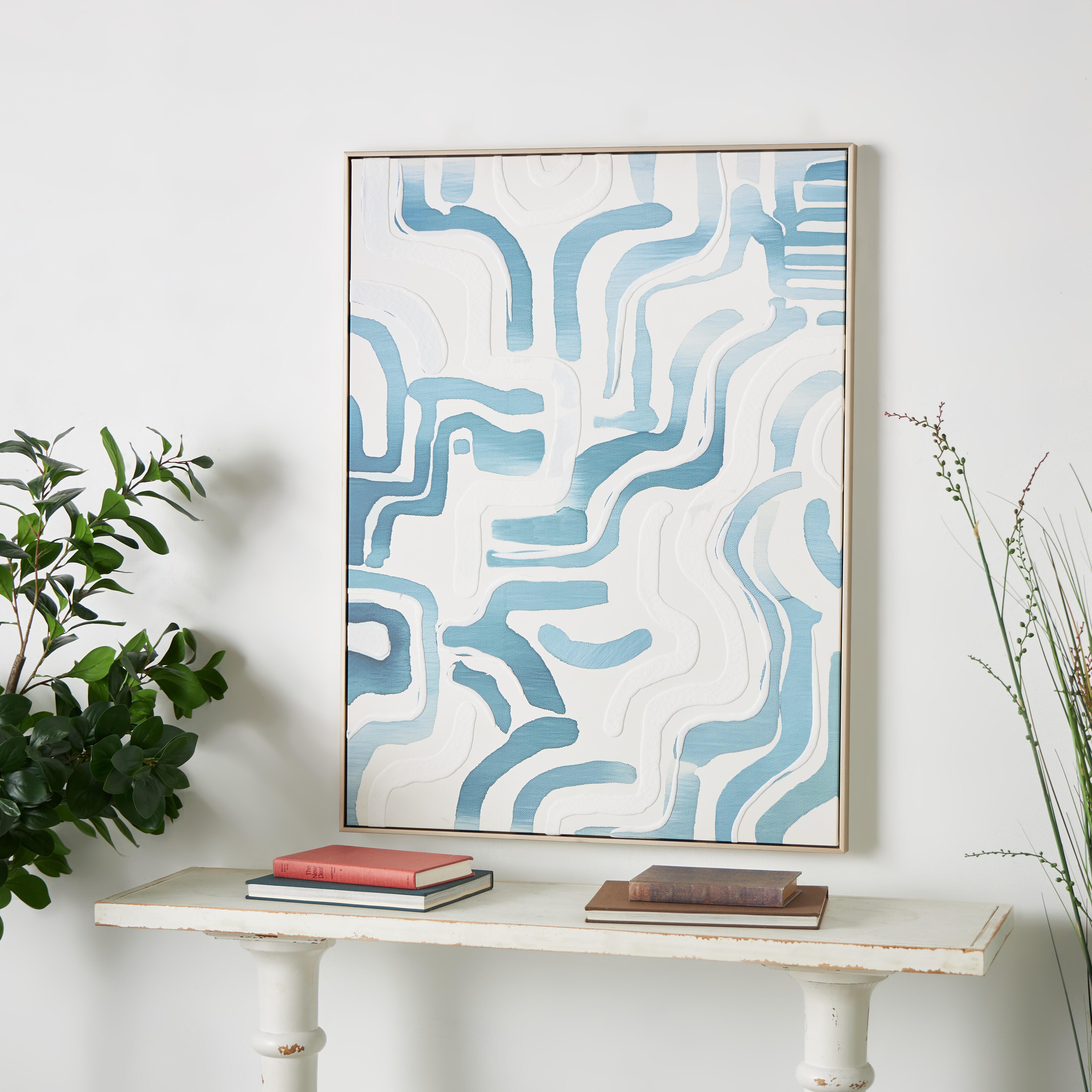 Click here for Bayberry Lane Wavy Lines Wall Art 30 x 40  White prices