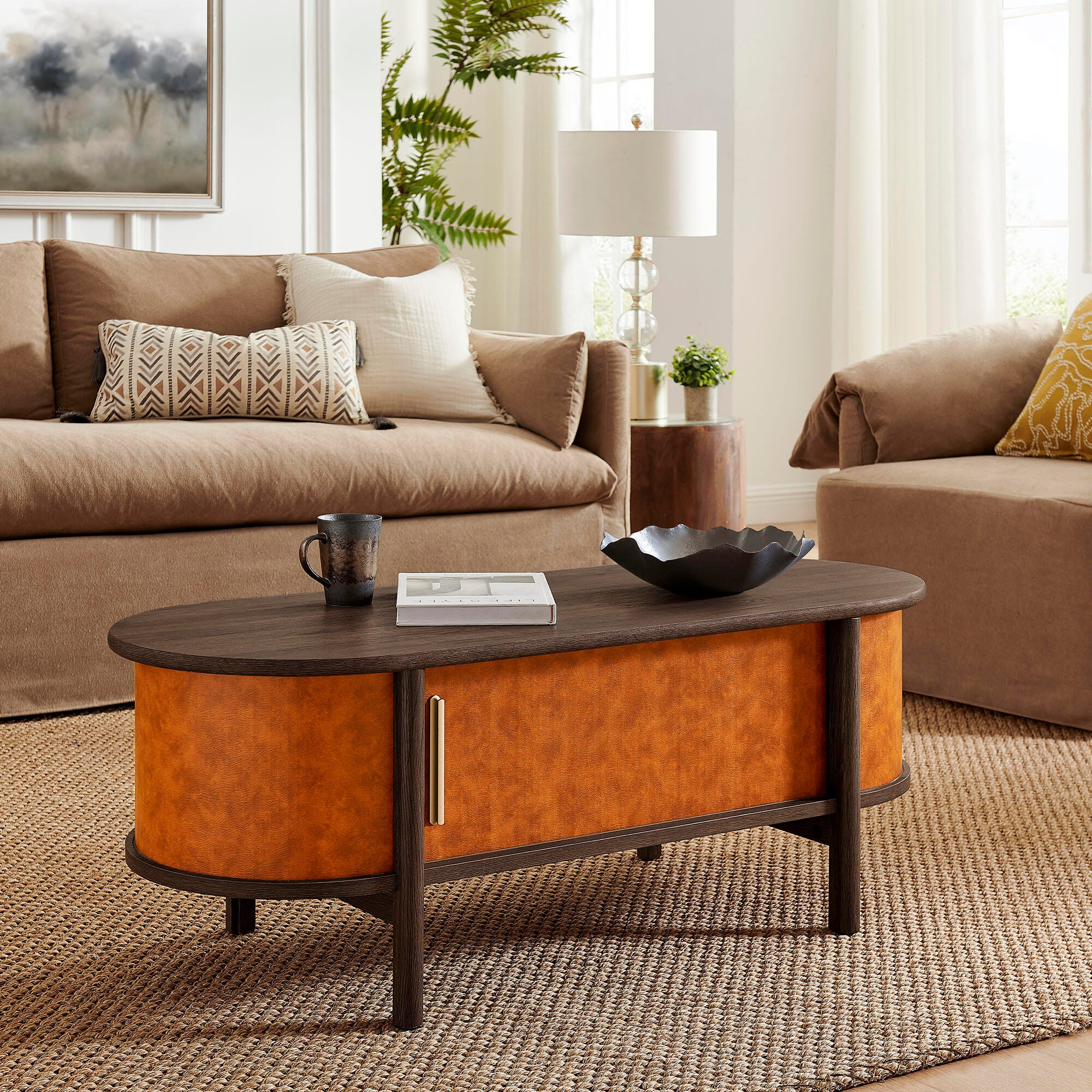 Click here for Modway Coralie Coffee Table  Walnut/Tan prices