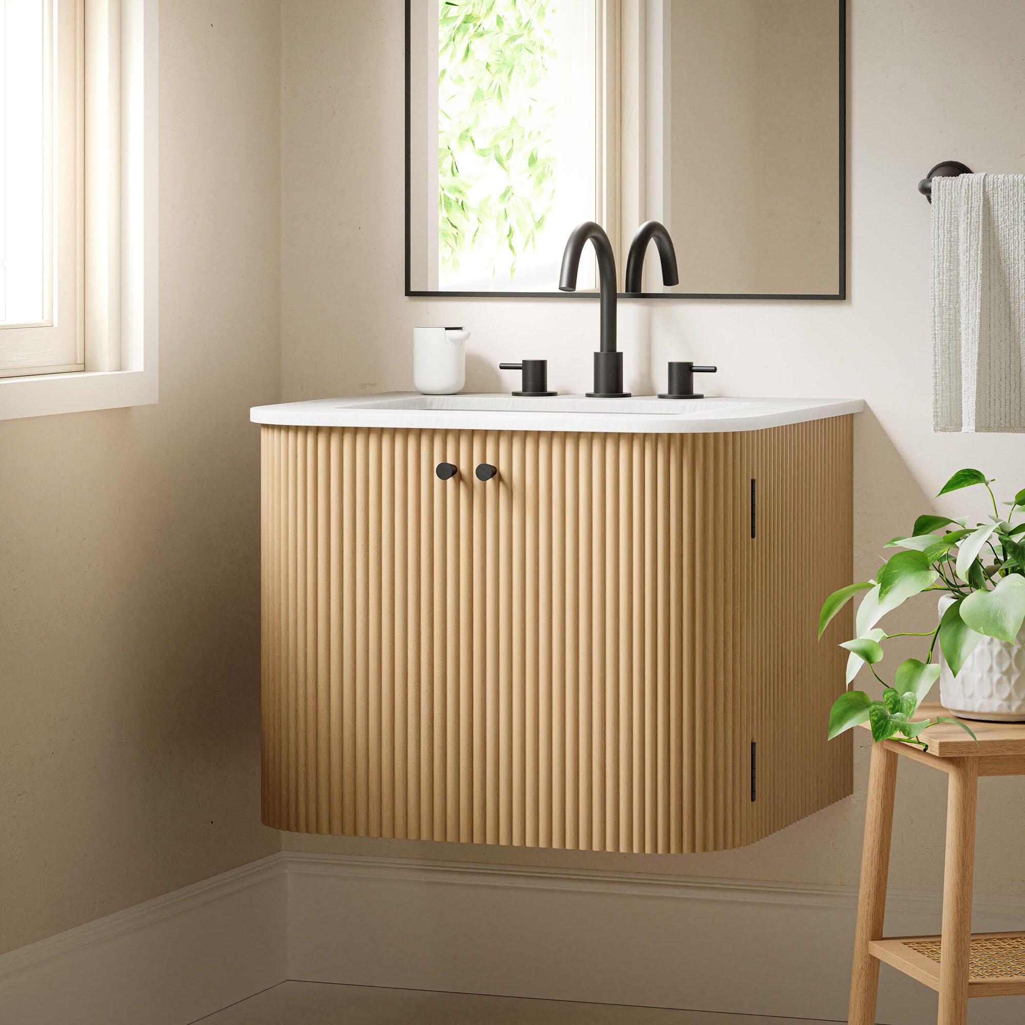 Click here for Modway Zia 24 Wall-Mount Bathroom Vanity Set  Natu... prices