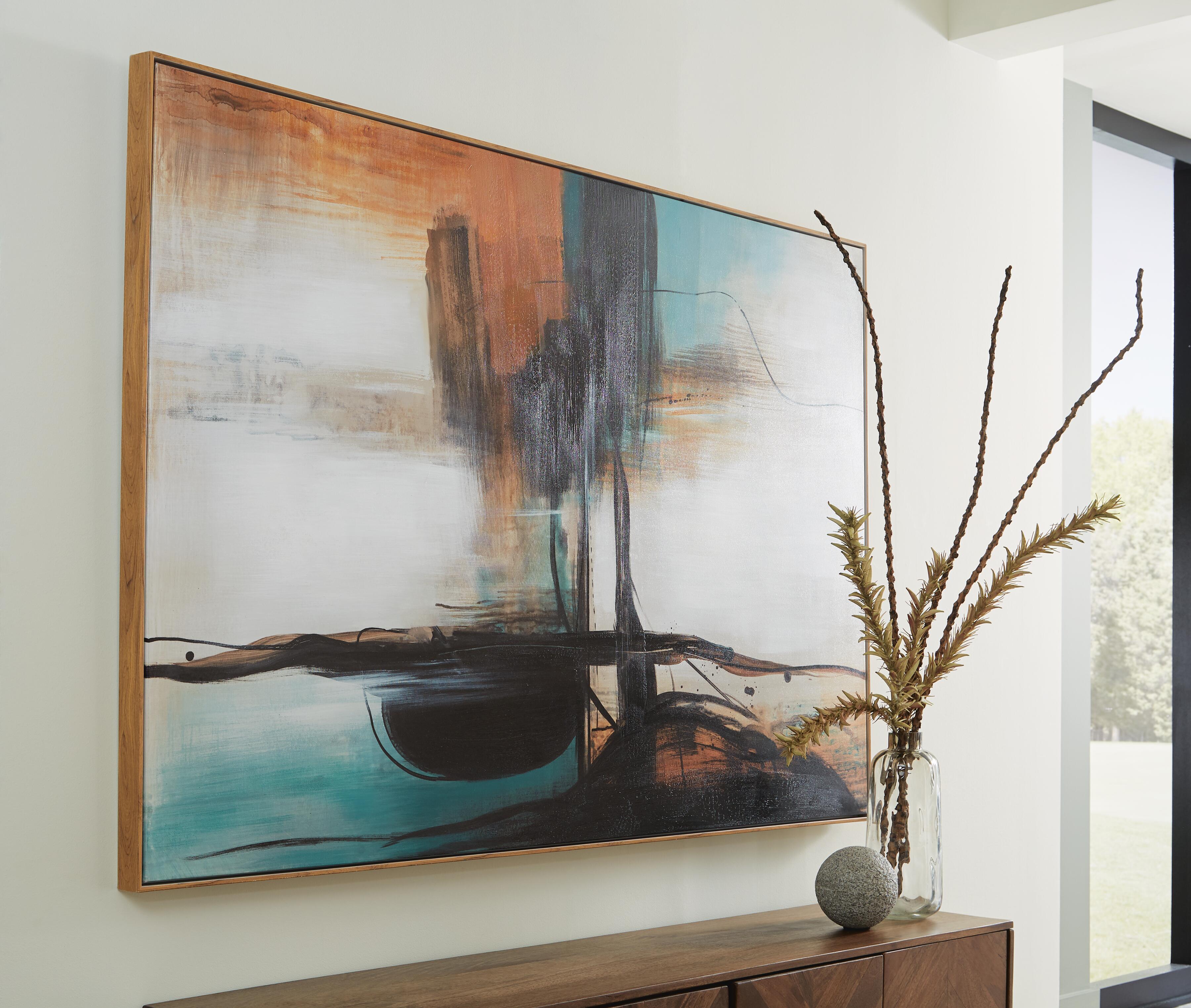 Click here for Brunonia Canvas Wall Art  Teal/Orange/Black prices