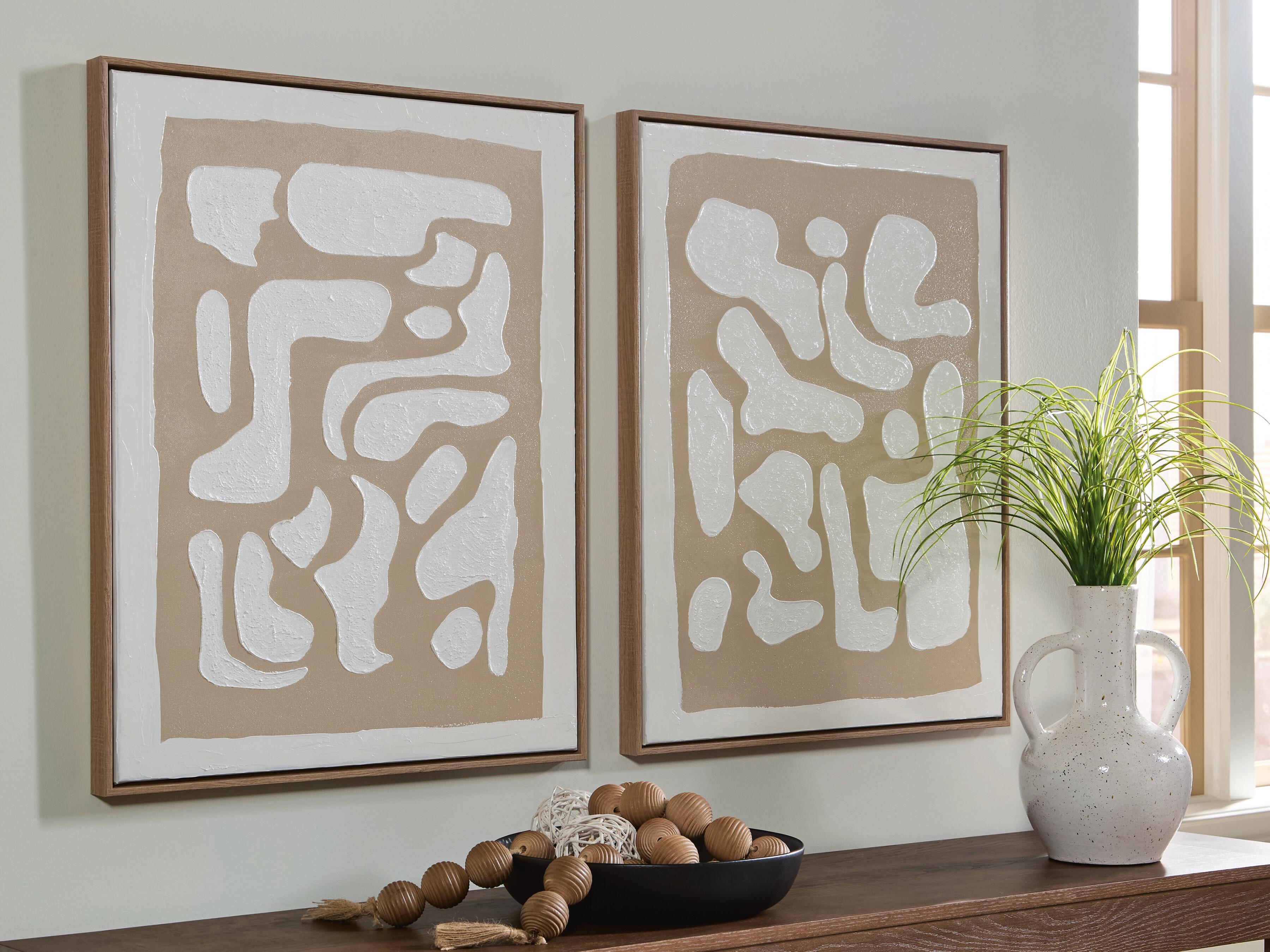 Click here for Waldett Abstract Canvas Wall Art (Set of 2)  Beige... prices