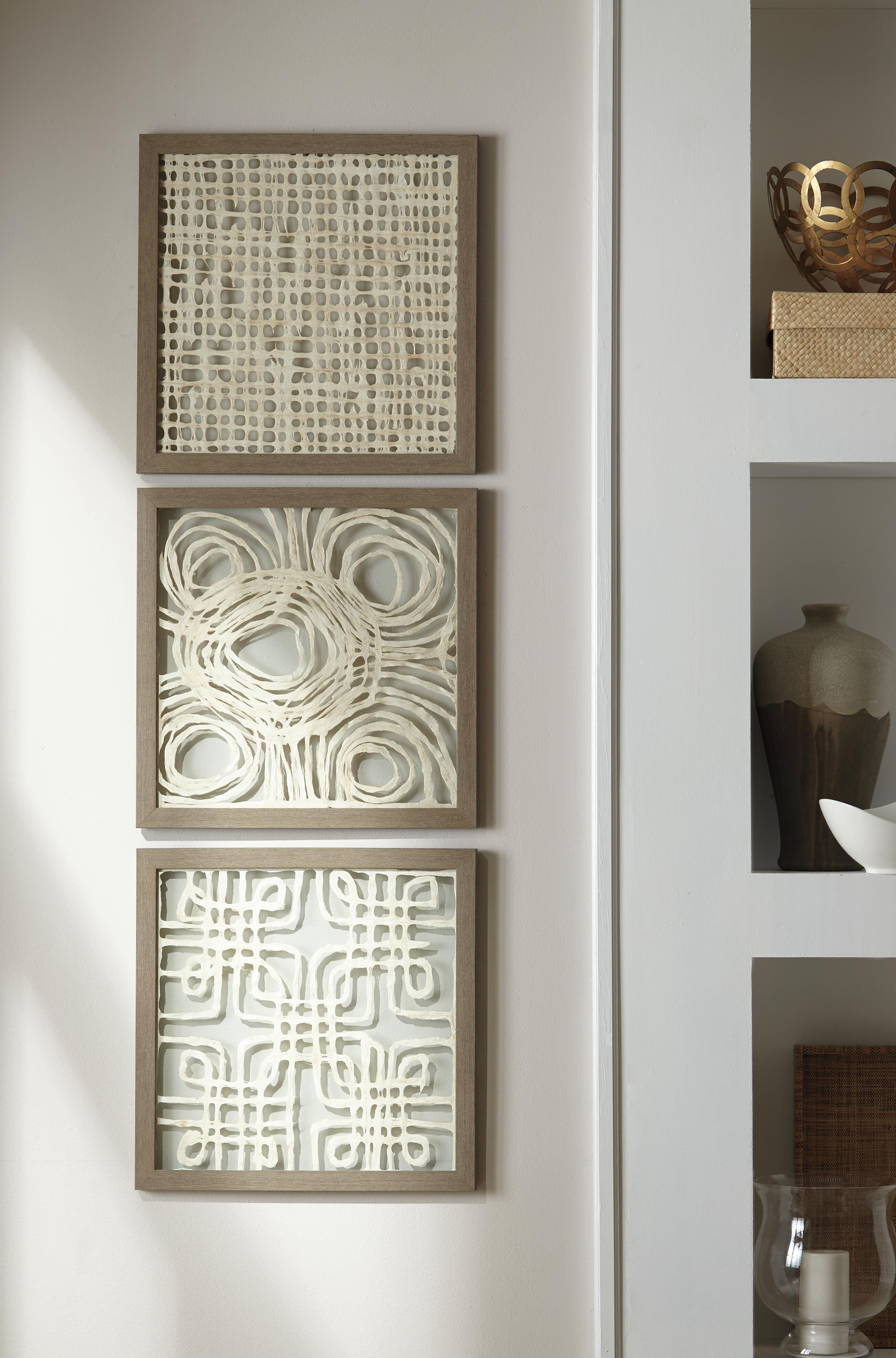 Click here for Odella Paper Canvas Wall Decor (Set of 3)  Cream/T... prices