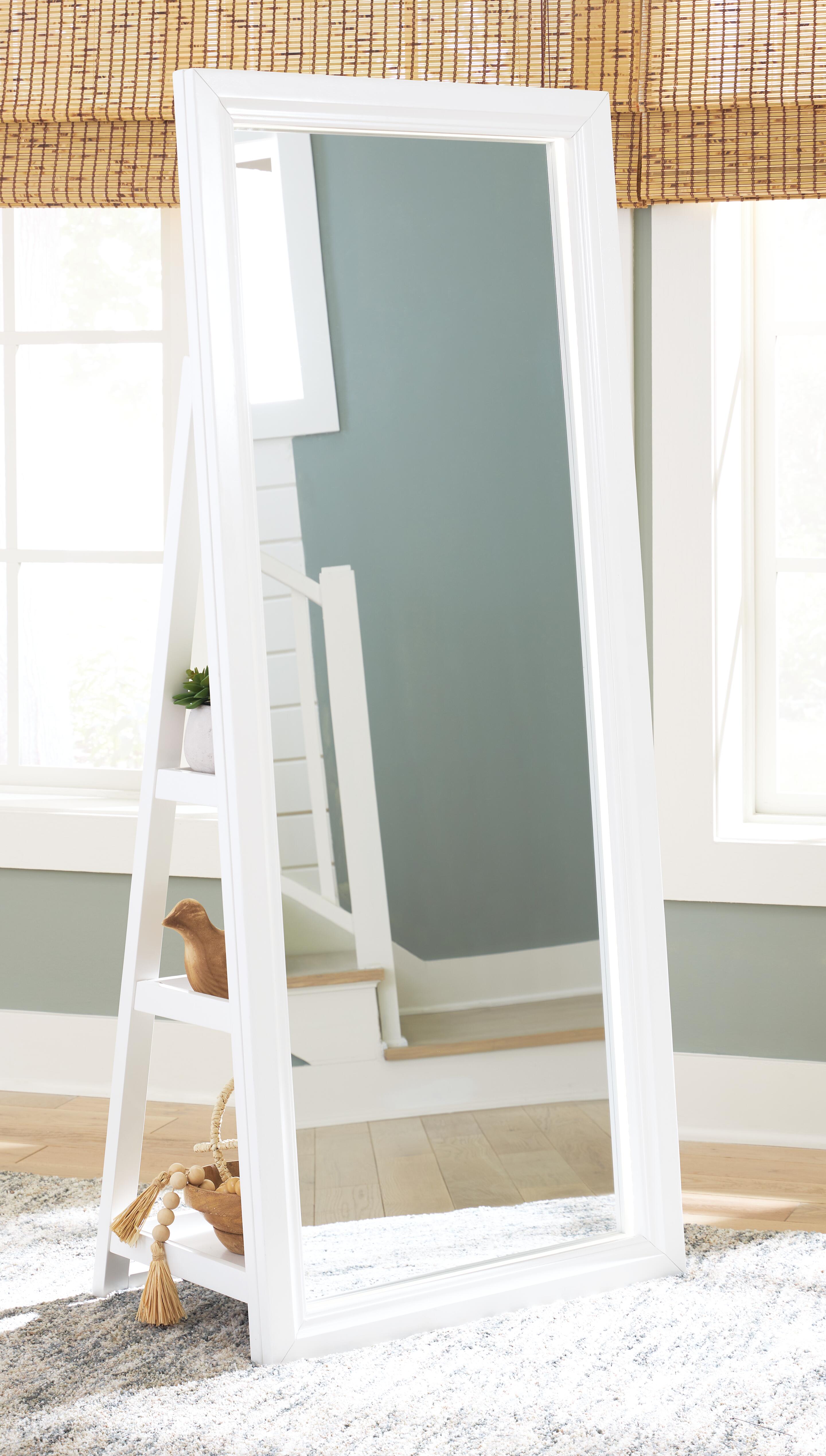 Click here for Evesen Floor Standing Mirror with Storage  White prices