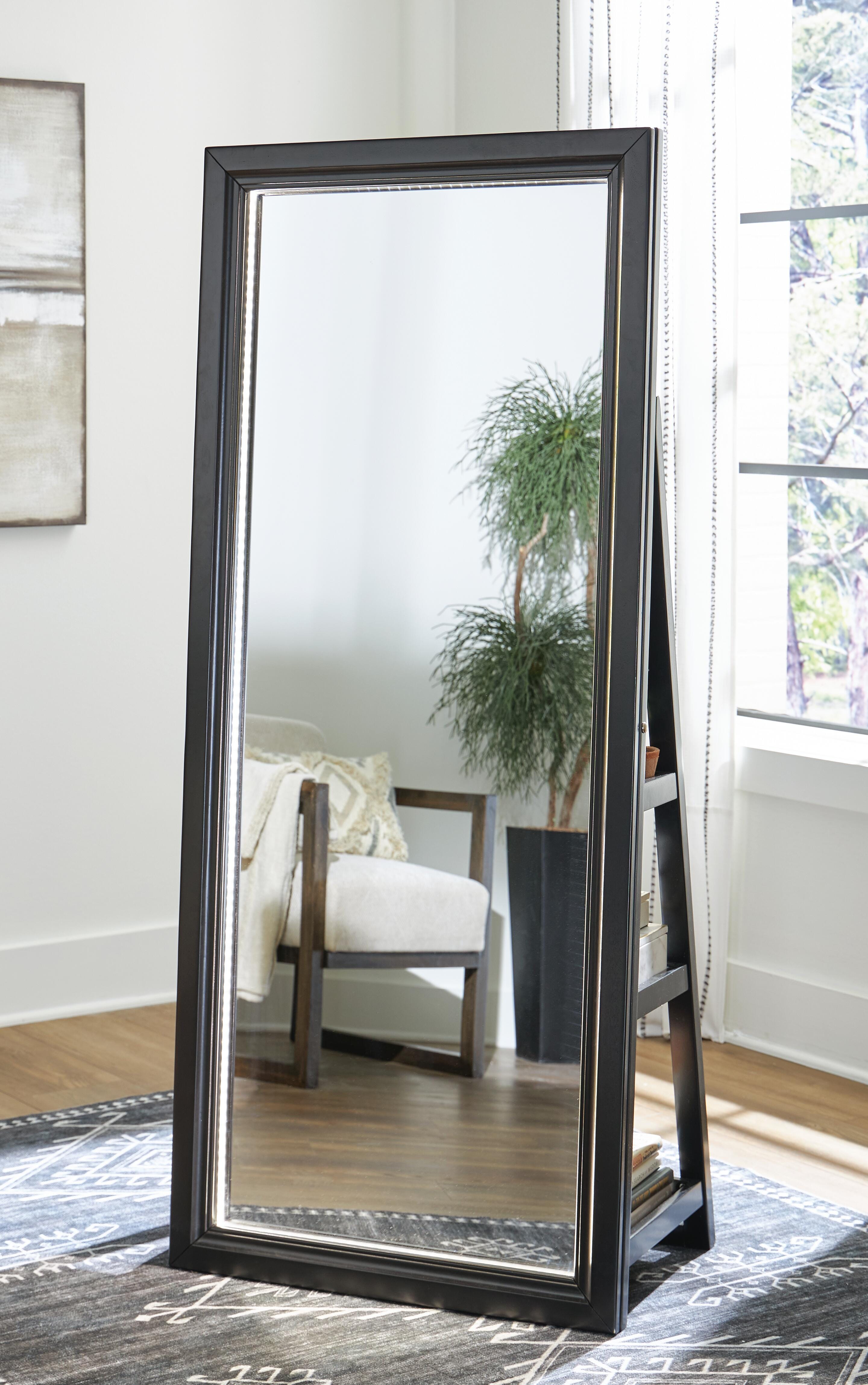Click here for Evesen Floor Standing Mirror with Storage  Black prices