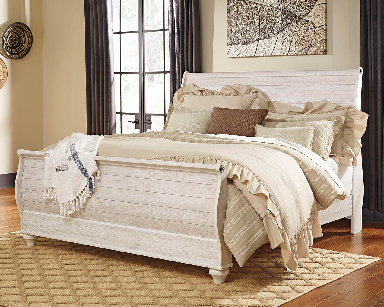 Click here for Willowton King Sleigh Bed  Whitewash prices