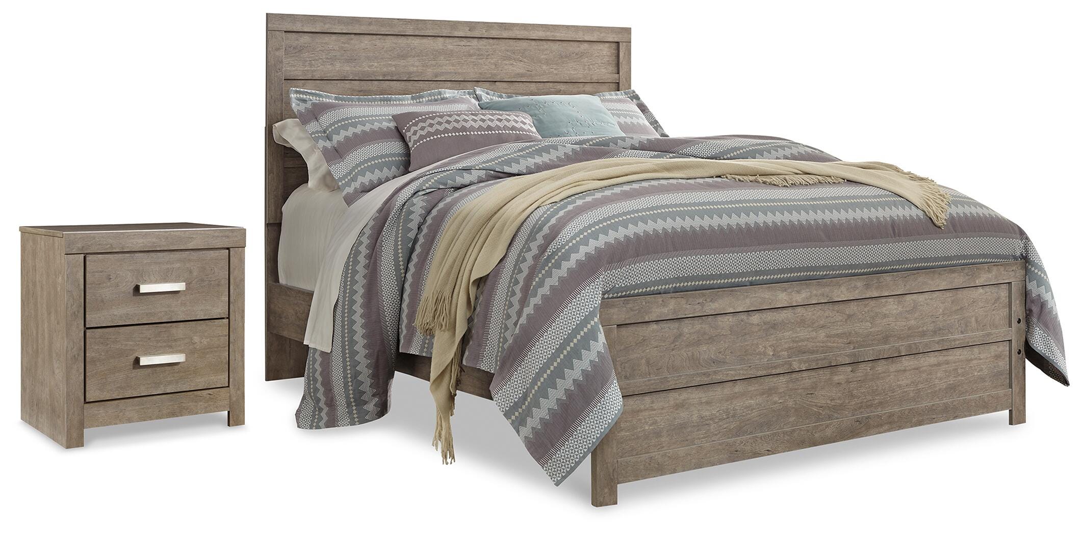 Click here for Culverbach Queen Panel Bed and Nightstand  Gray prices