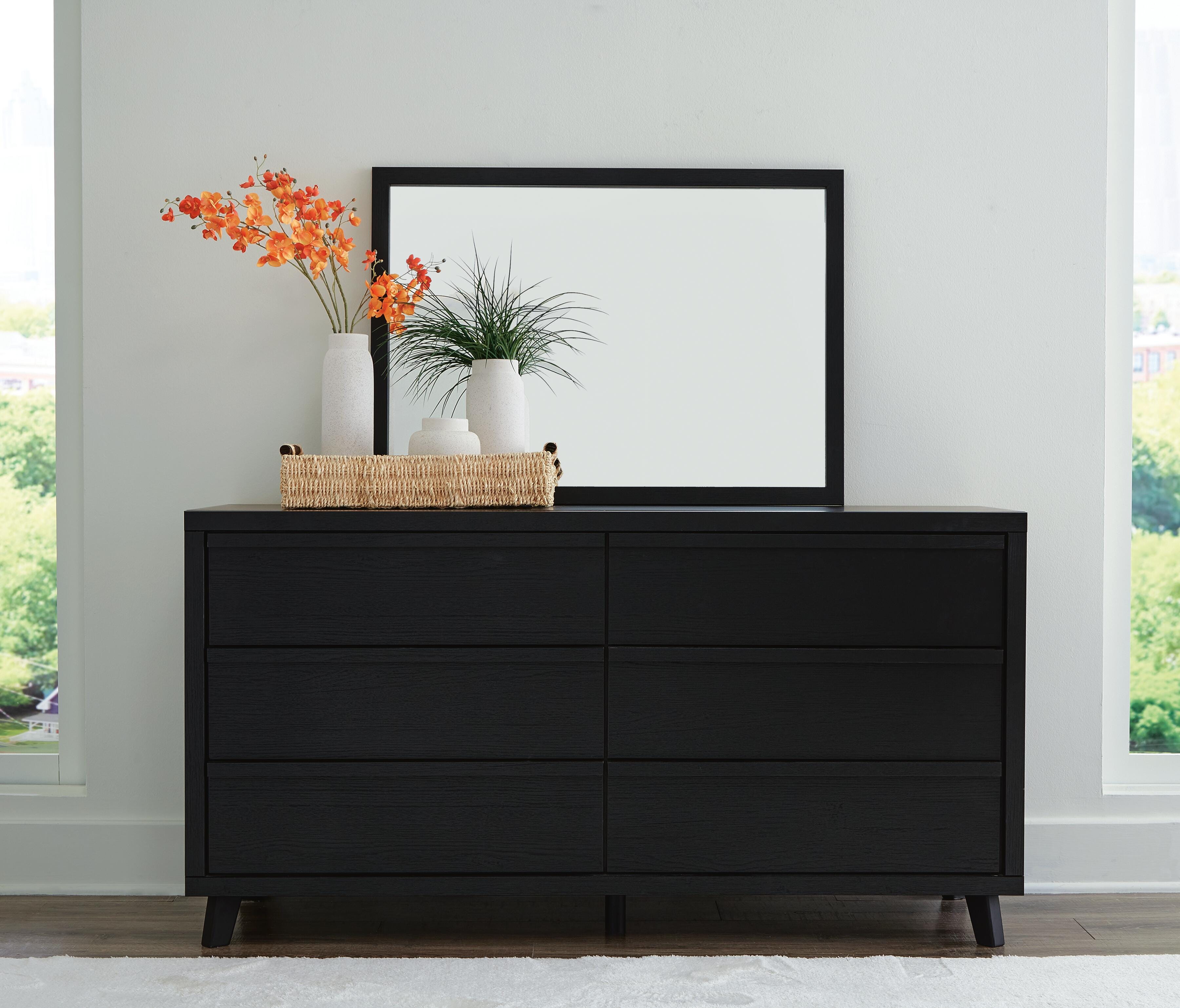 Click here for Danziar 6 Drawer Dresser and Mirror  Black prices
