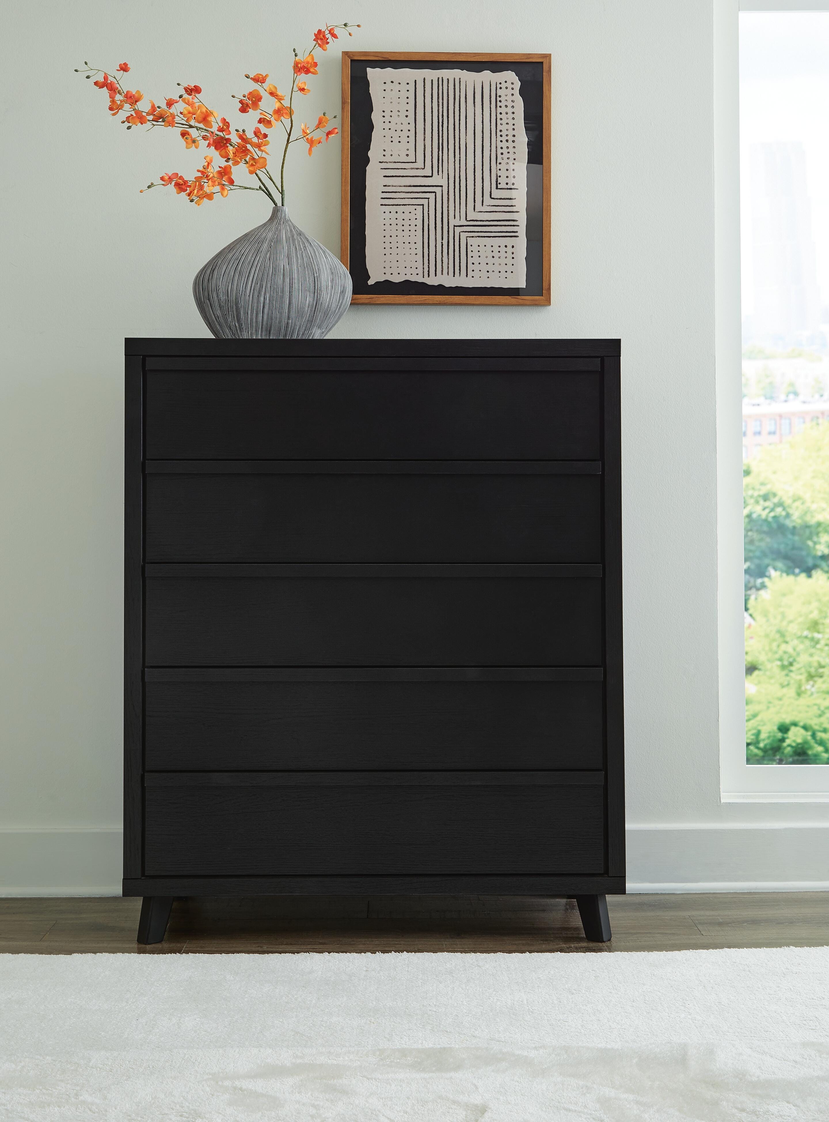 Click here for Danziar 5 Drawer Wide Chest  Black prices