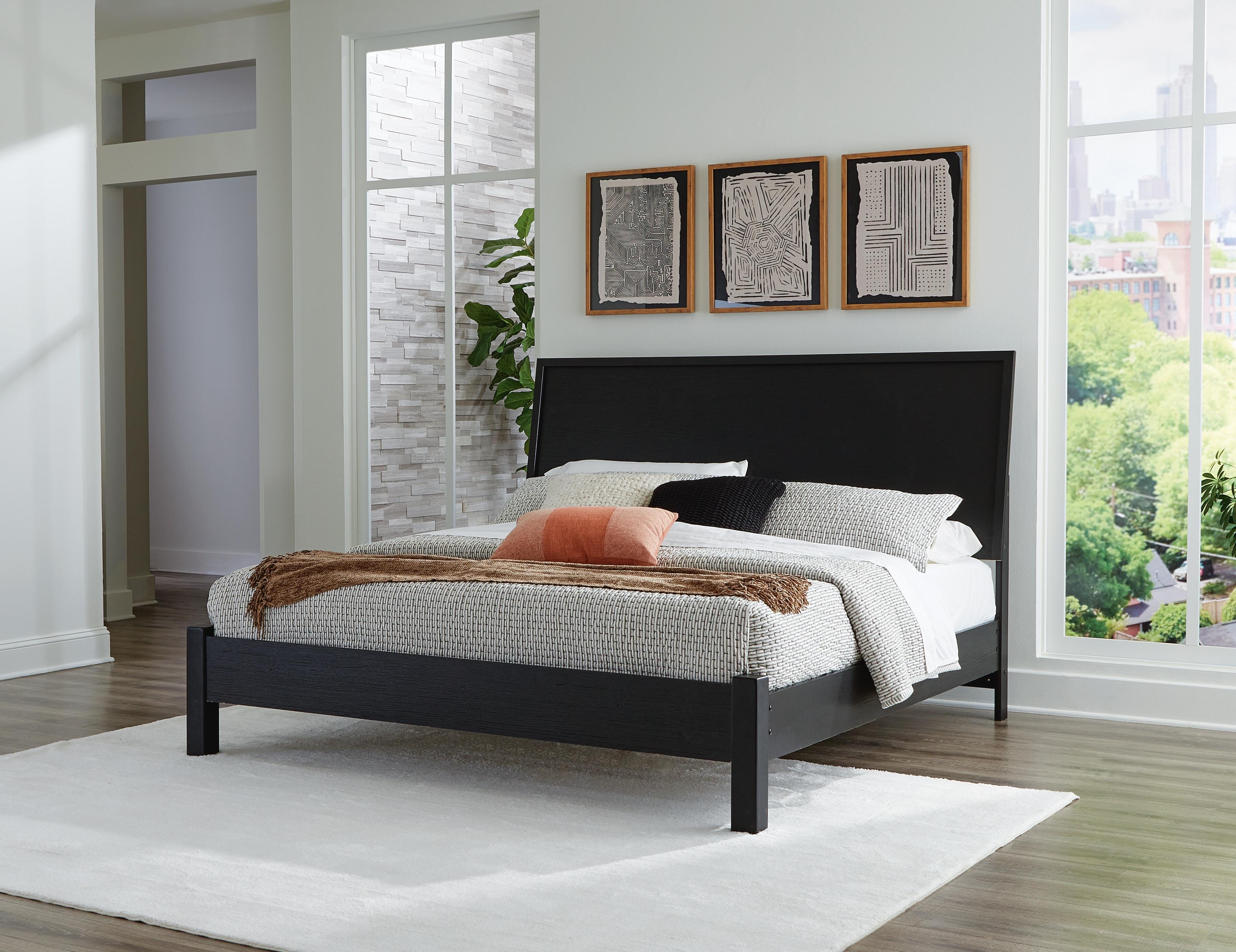 Click here for Danziar King Panel Bed with Post Leg Footboard  Bl... prices