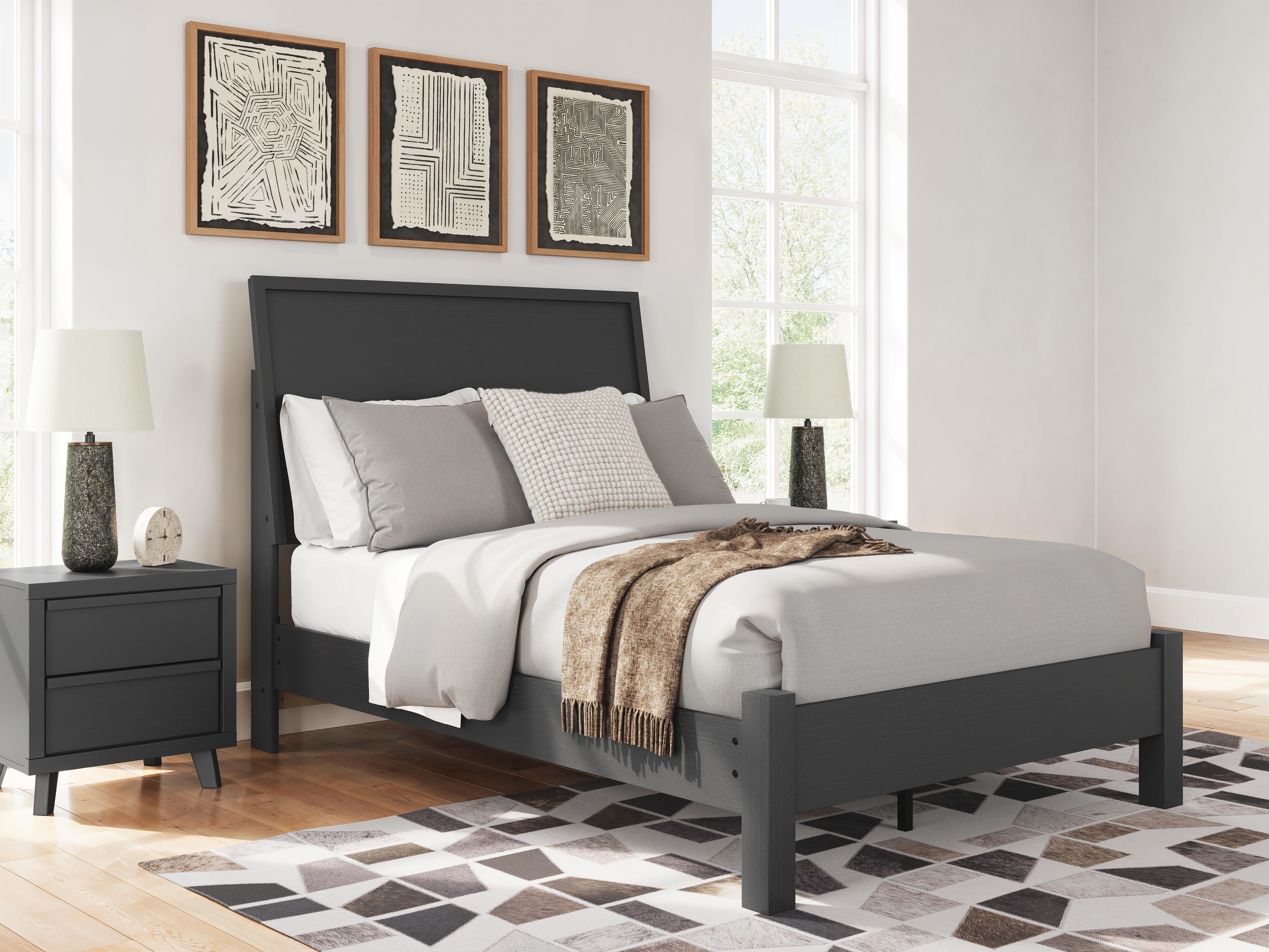 Click here for Danziar Panel Bed with Post Leg Footboard  Black prices