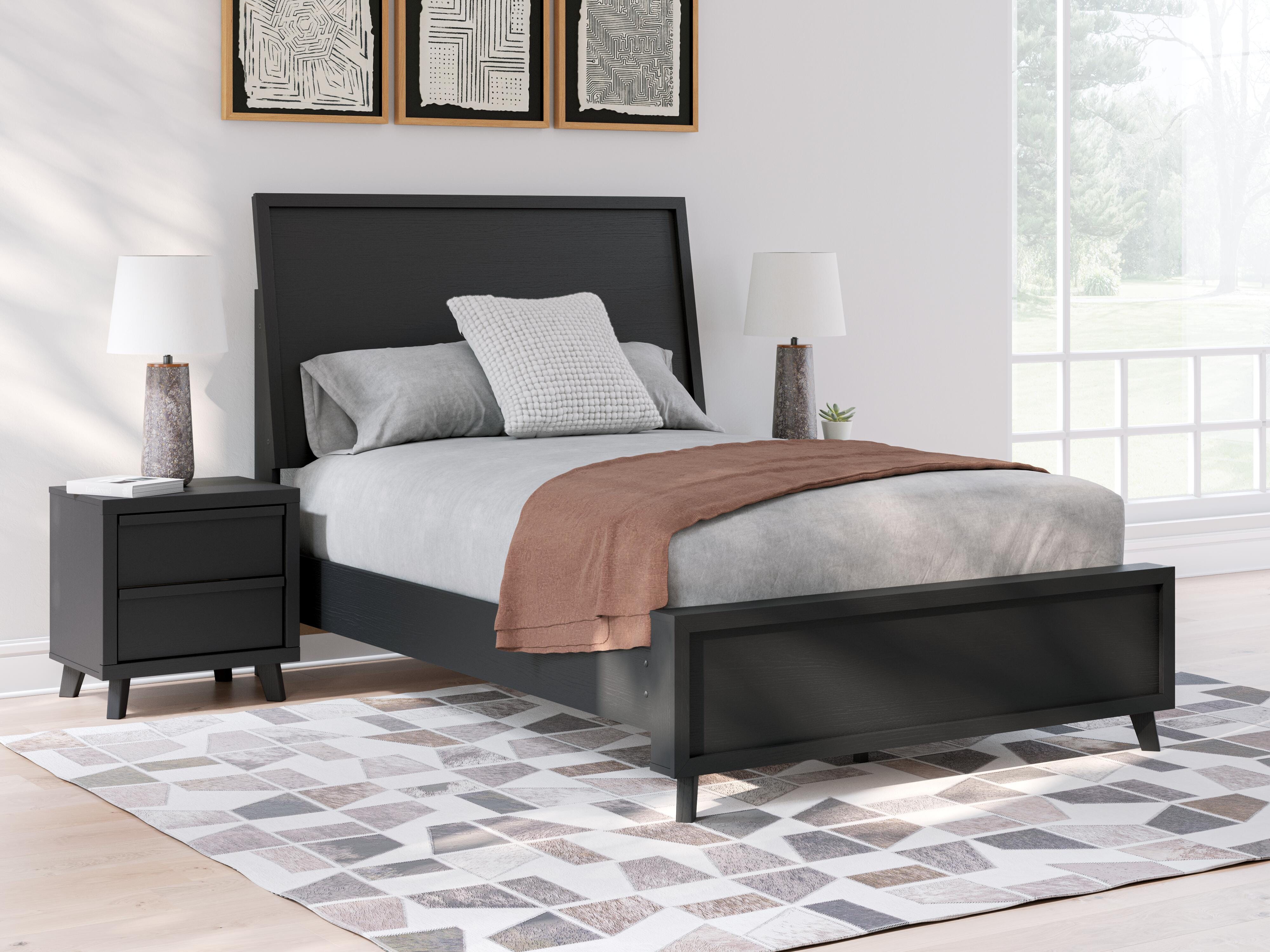 Click here for Danziar Panel Bed with Framed Panel Footboard  Bla... prices